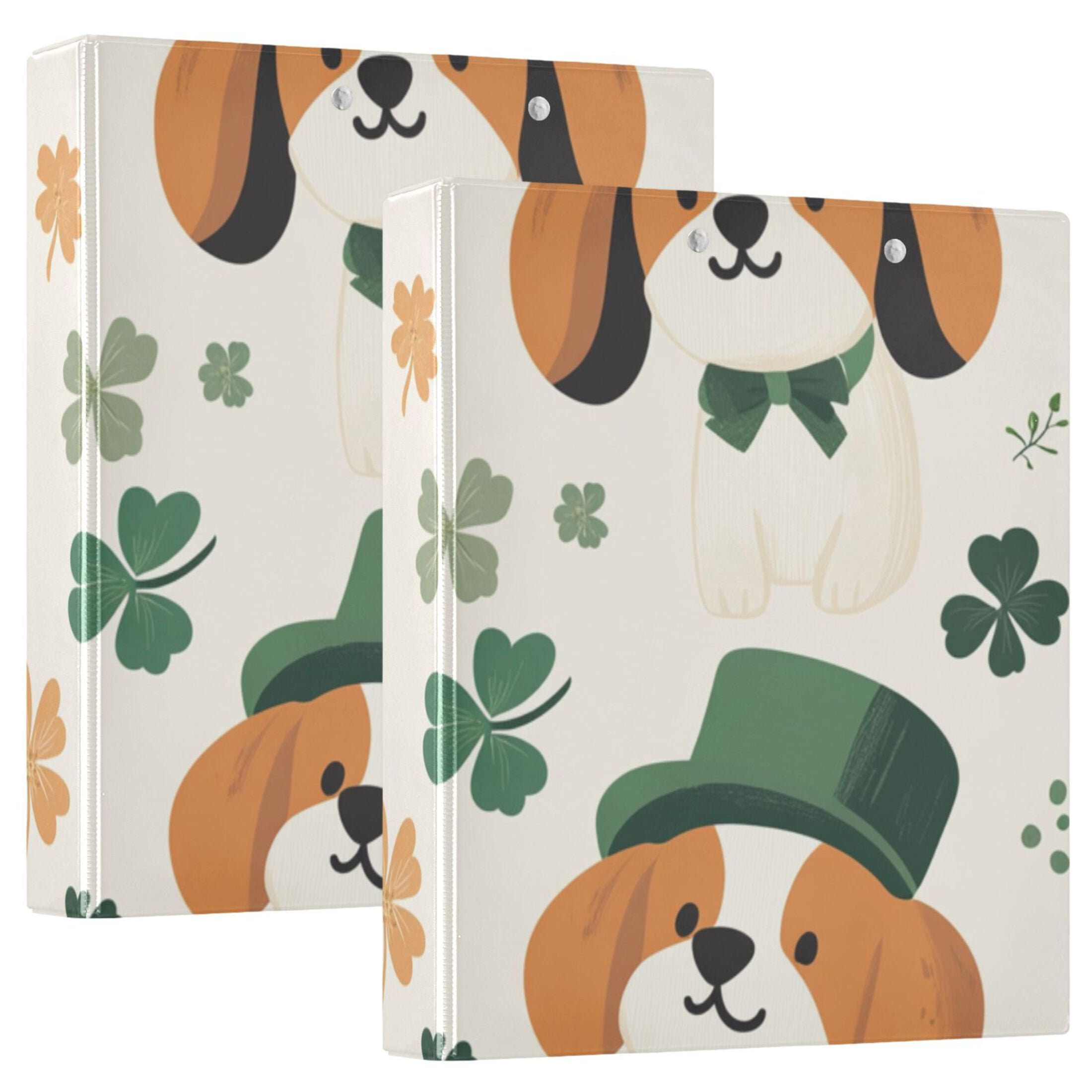 Four Leaf Clover Dogs 3 Ring Binders 1.5 inch Hardcover File Folders ...