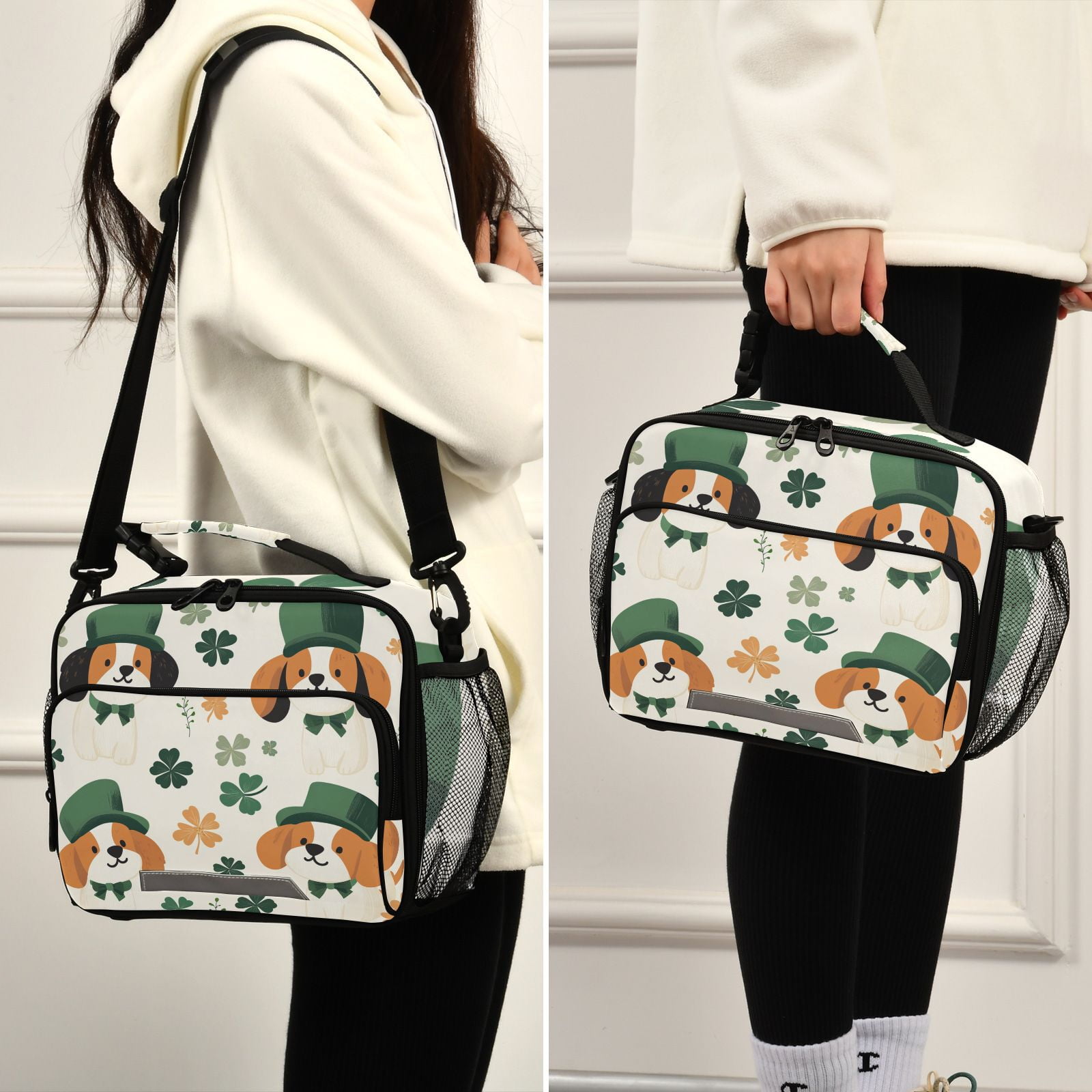 Four Leaf Clover Dogs Lunch Bag Cooler Bag Cooling Tote Portable ...