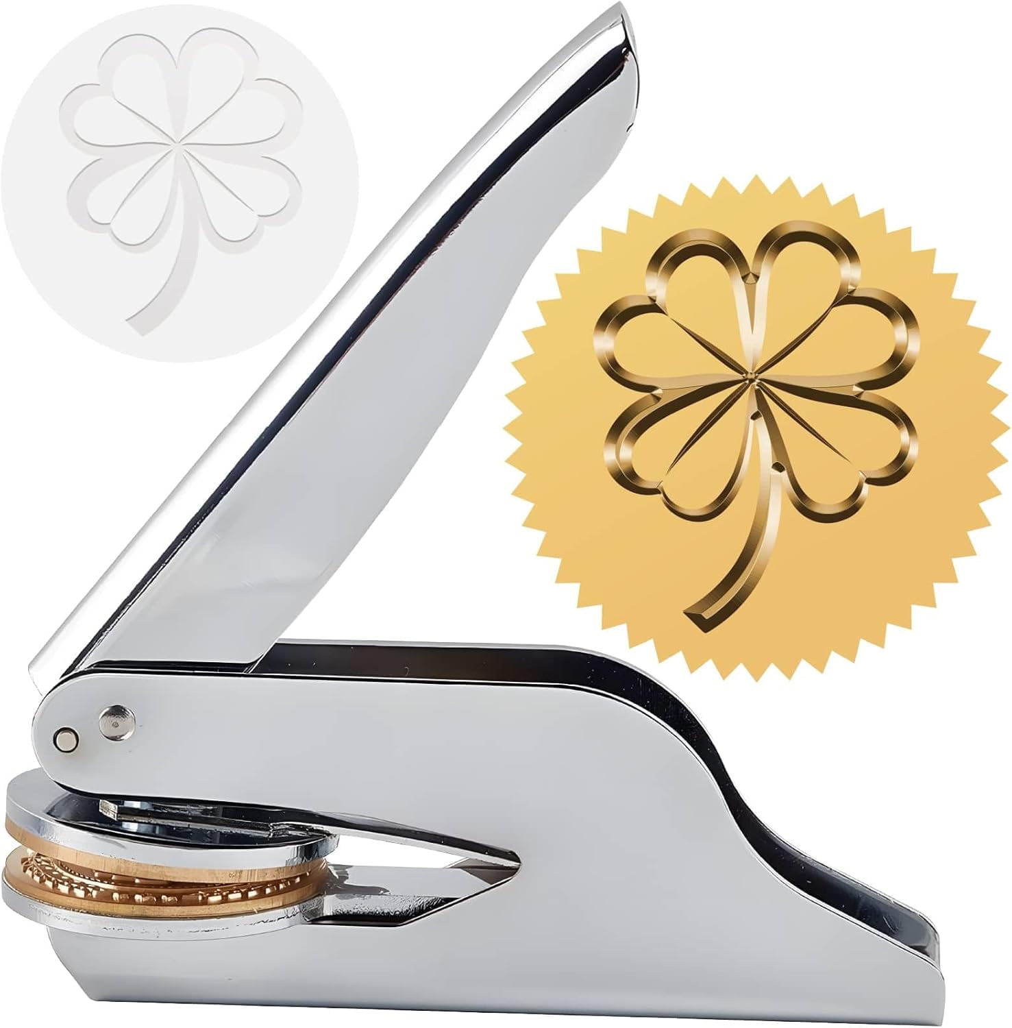 Four-Leaf Clover Embosser Stamp 1.6in Stainless Steel Seal Hand Held ...