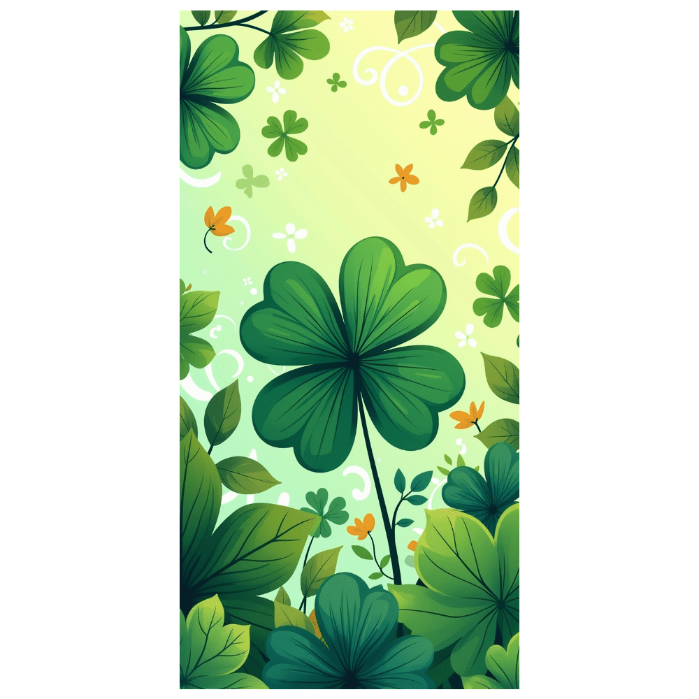 Four Leaf Clover Green Lucky Charm Design St Patrick's Day Decorative ...