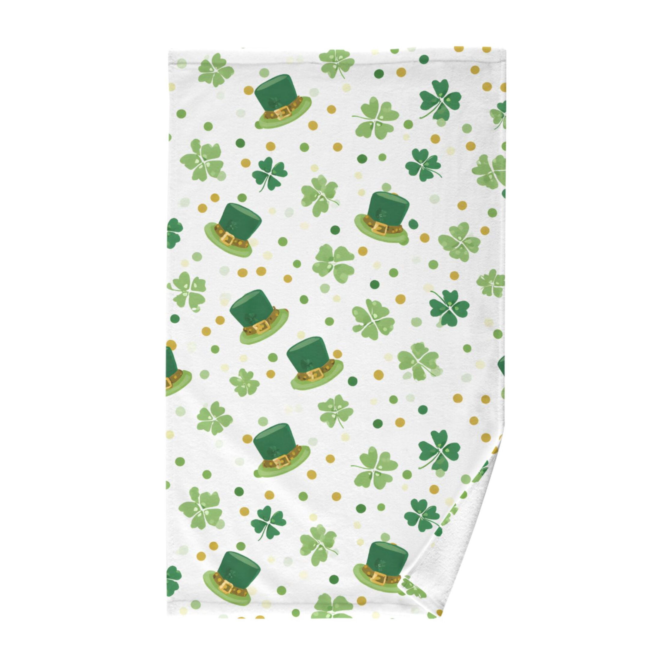 Four Leaf Clover Hat Pattern Bath Towel 100% Cotton Soft Thick High ...