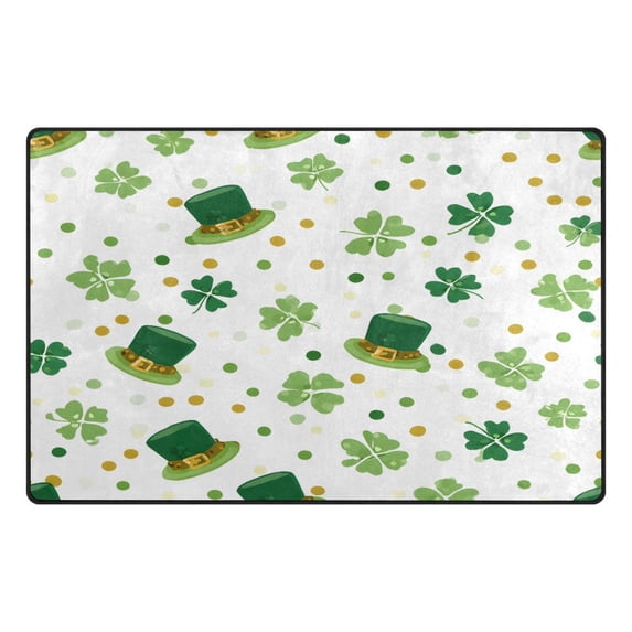 Four Leaf Clover Hat Pattern Memory Foam Area Rug 60"x39" Non Slip ...