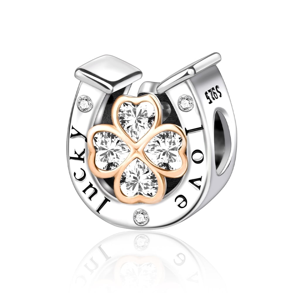 Four-Leaf Clover & Horseshoe Lucky Charm for Women Charm Bracelets ...