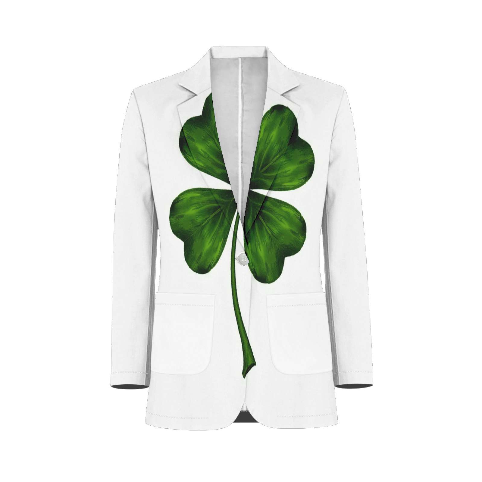 Four Leaf Clover Illustration Green Mens Suits Shawl Collar Slim Fit ...