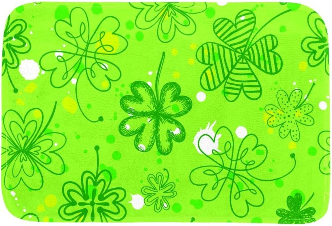 Four Leaf Clover Indoor Door Mat Non Slip Absorbent Resist Dirt ...