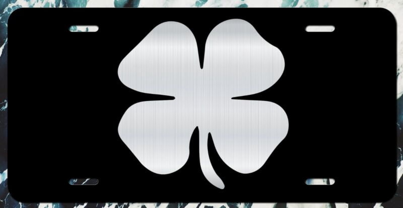 Four Leaf Clover License Plate Tag Vanity Front - Aluminum ( 12 inch x ...