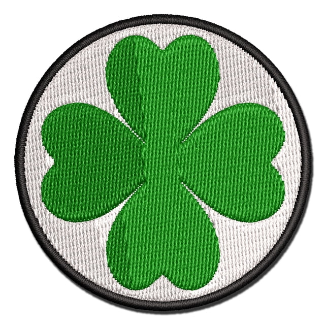 Four Leaf Clover Lucky Solid Applique Multi-Color Embroidered Iron-On ...