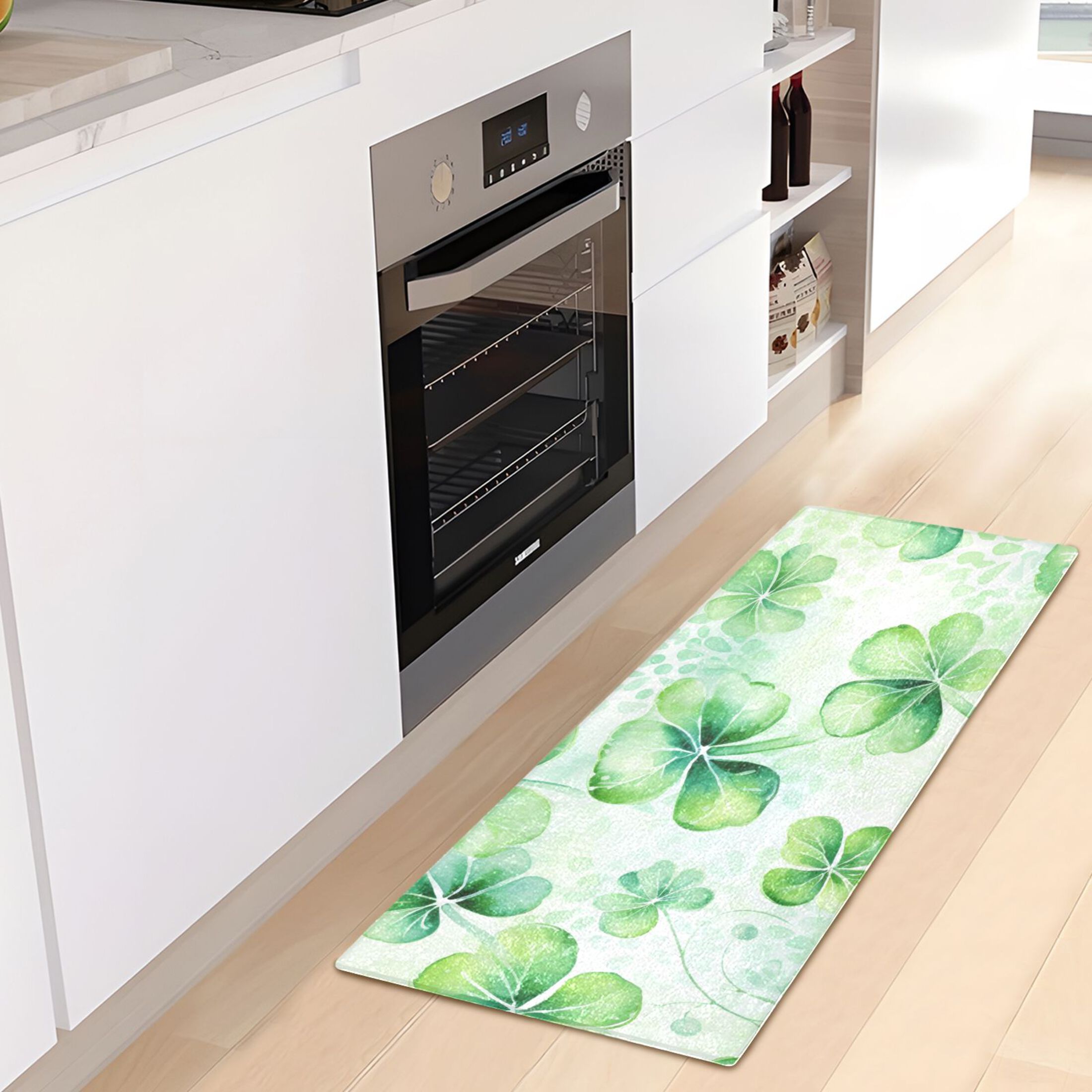 Four Leaf Clover Luxury Kitchen Rug Non Slip Bathroom Plush Mat Shaggy ...