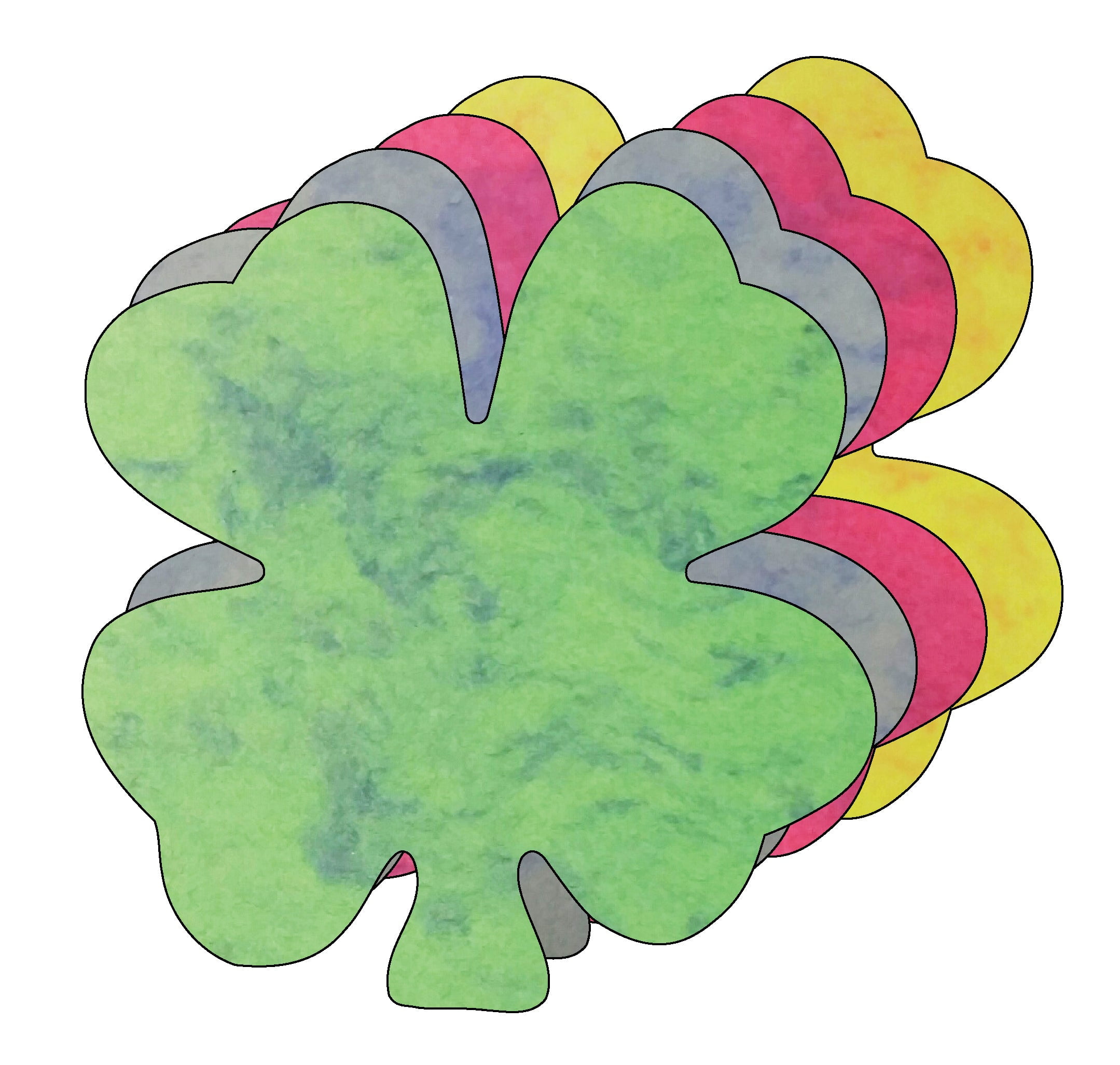 Four Leaf Clover Marble Assorted Color Creative Cut-Outs, 3in, 31pcs ...