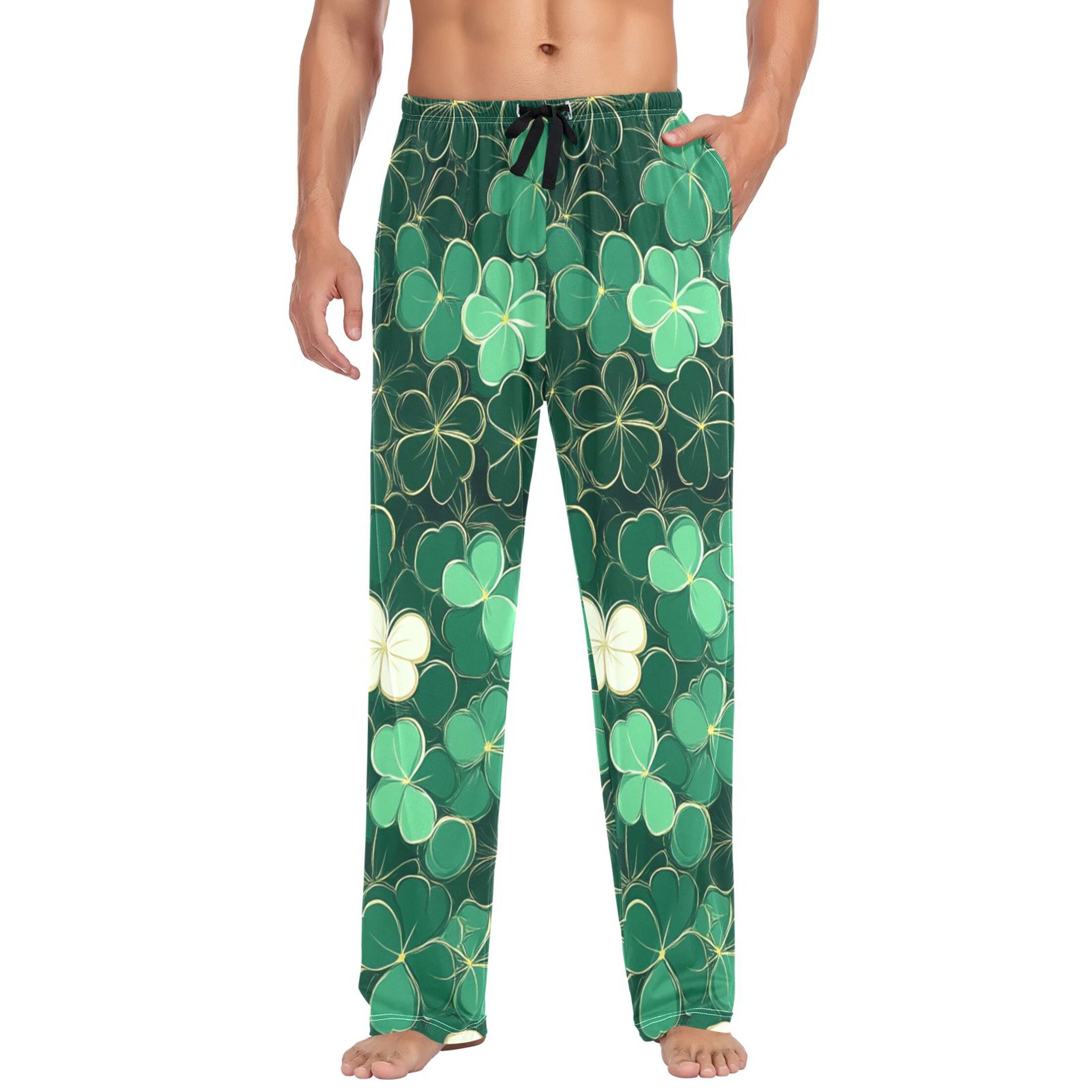 Four Leaf Clover Mens Cotton Pajama Pant Sleep and Lounge Bottons with Pockets - Walmart.com