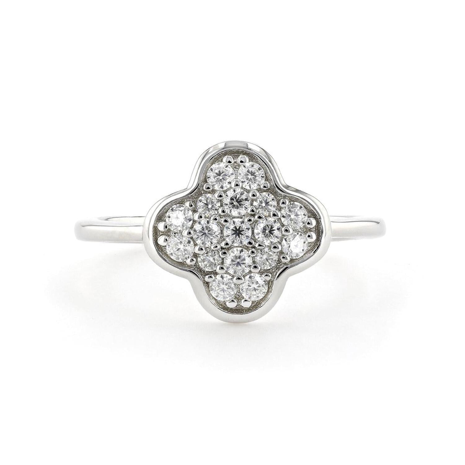 Four Leaf Clover Moissanite Ring - Walmart.com
