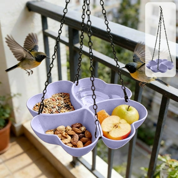 Four-Leaf Clover Outdoor Bird Feeder - Hanging Dual-Purpose Food ...