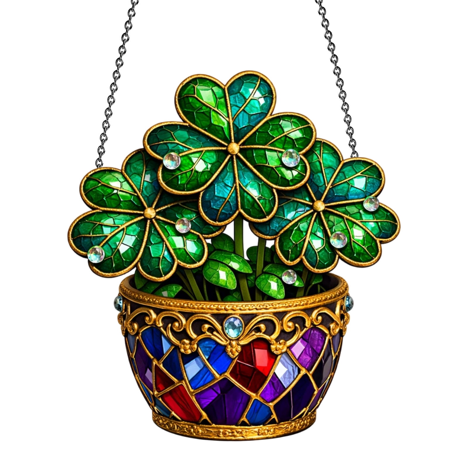 Four Leaf Clover Suncatcher, 2D Acrylic Holiday Hanging Decor, All ...