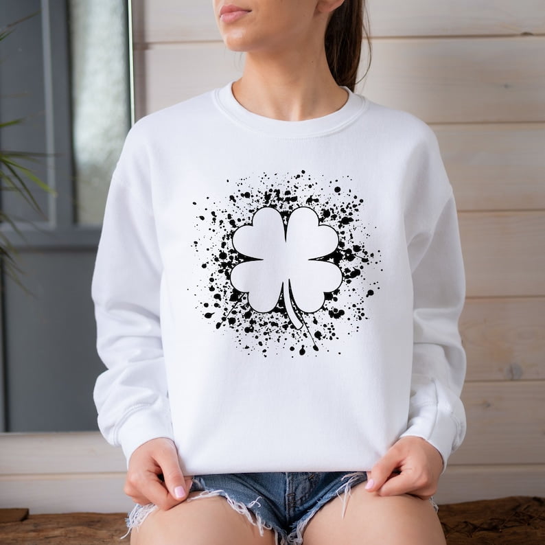 Four Leaf Clover Sweatshirt , Cozy sweatshirt - Walmart.com