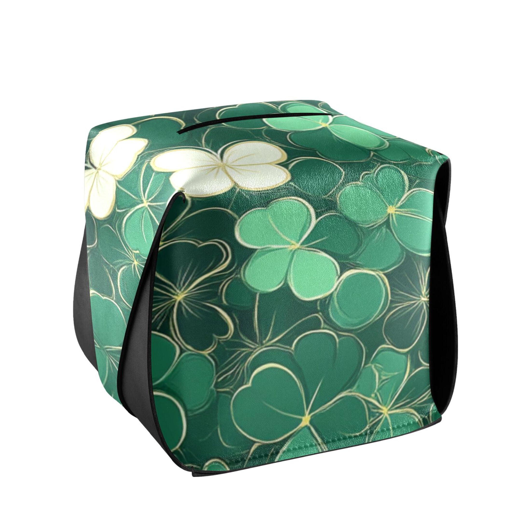 Four Leaf Clover Tissue Box Cover Leather Square Rectangle Tissue Box ...