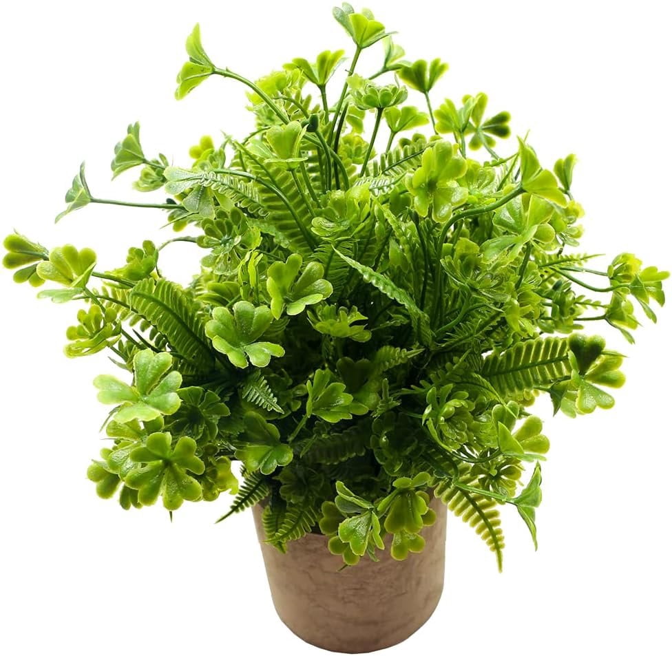 Four Leaf Clover for Bathroom Office Desk Decor, Small Artificial Faux ...