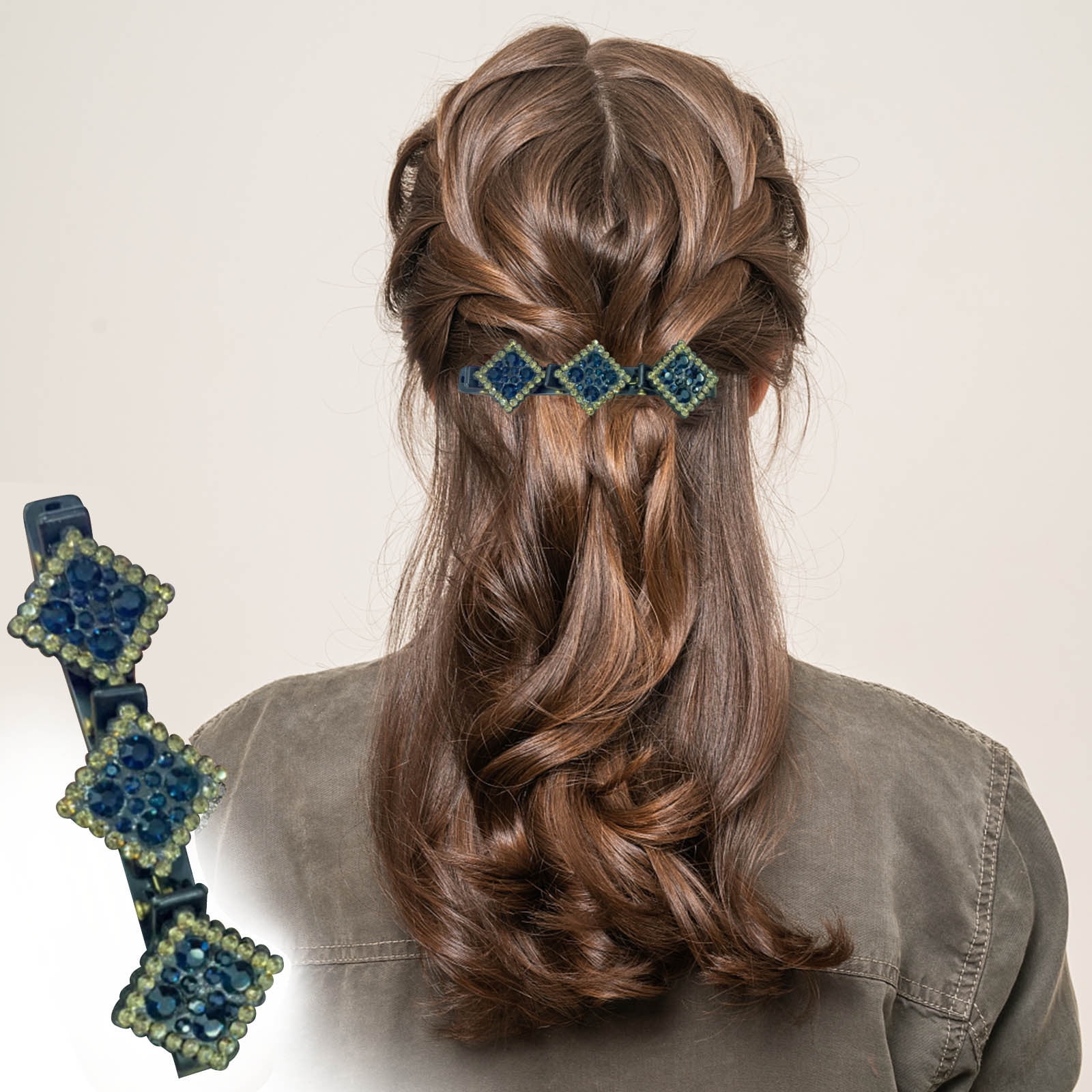 Four Leaf Hair Clip Set - Acrylic Rhinestone Hairpins for Women, Bangs ...