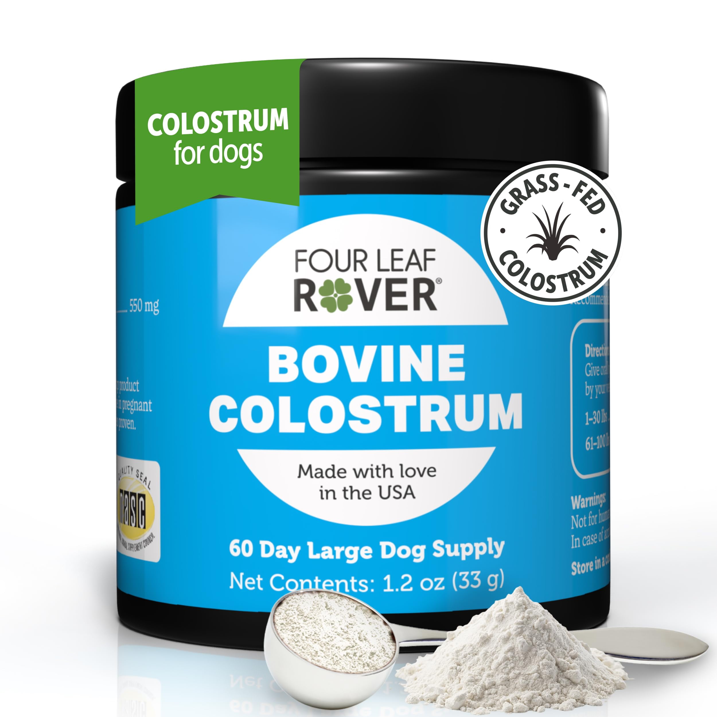 Four Leaf Rover Bovine Colostrum for Dogs - from 100% Grass-Fed New ...