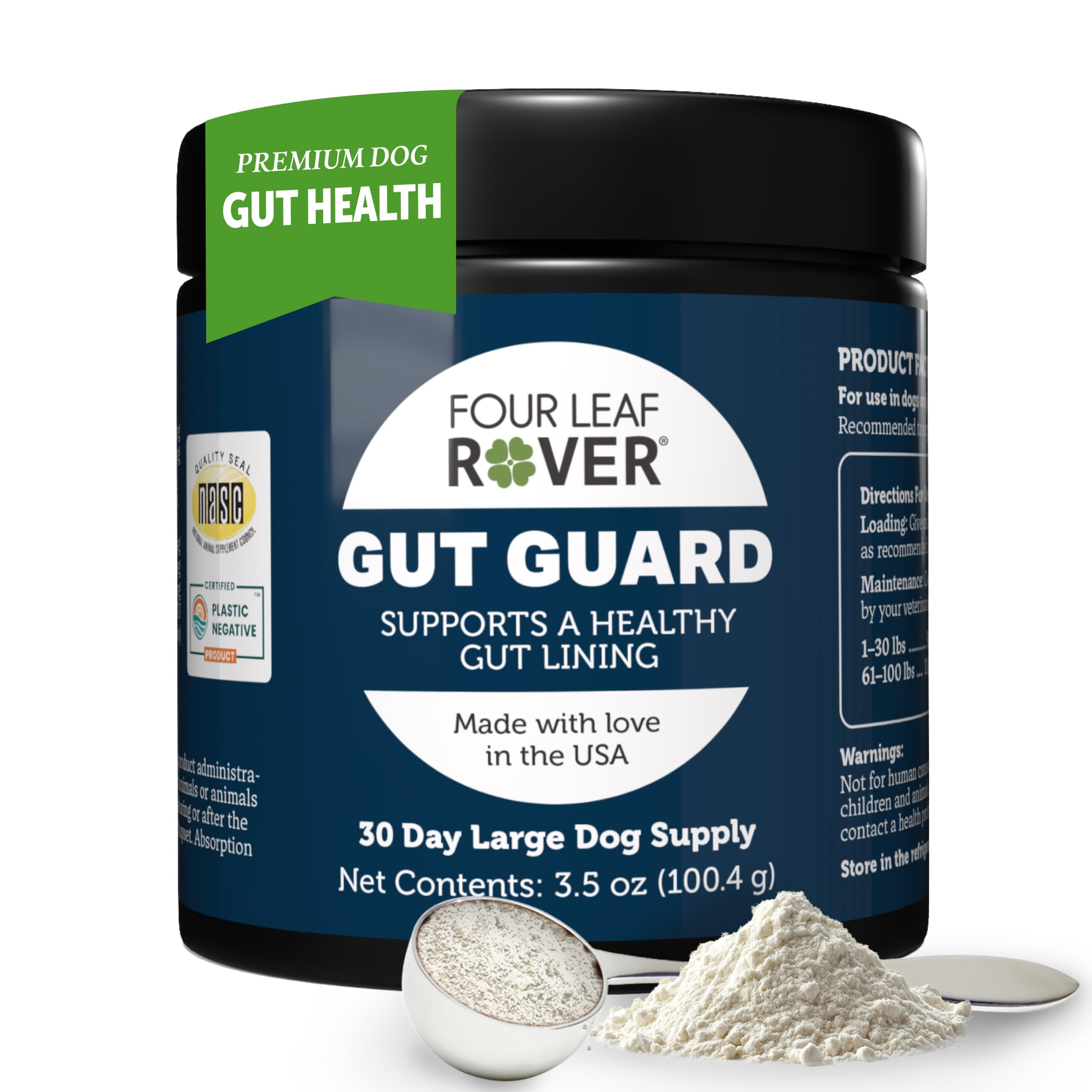 Four Leaf Rover FEV6 Gut Guard - Dog Probiotics, Prebiotics, and ...