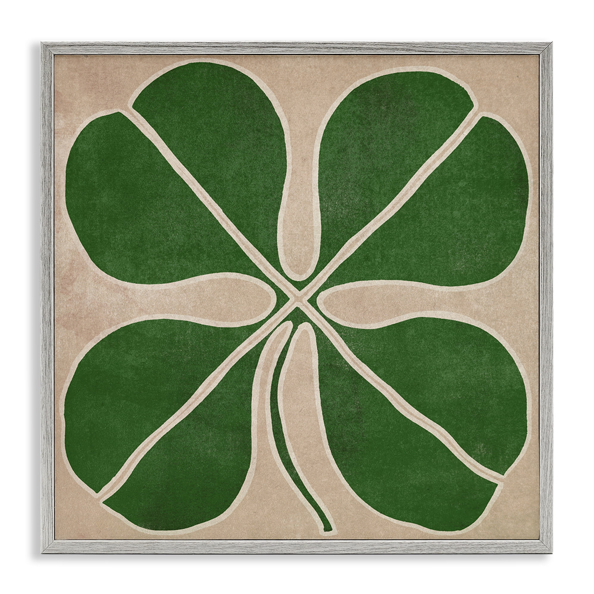 Four Leaf Symmetry Gray Framed Giclee Art, design by June Erica Vess ...