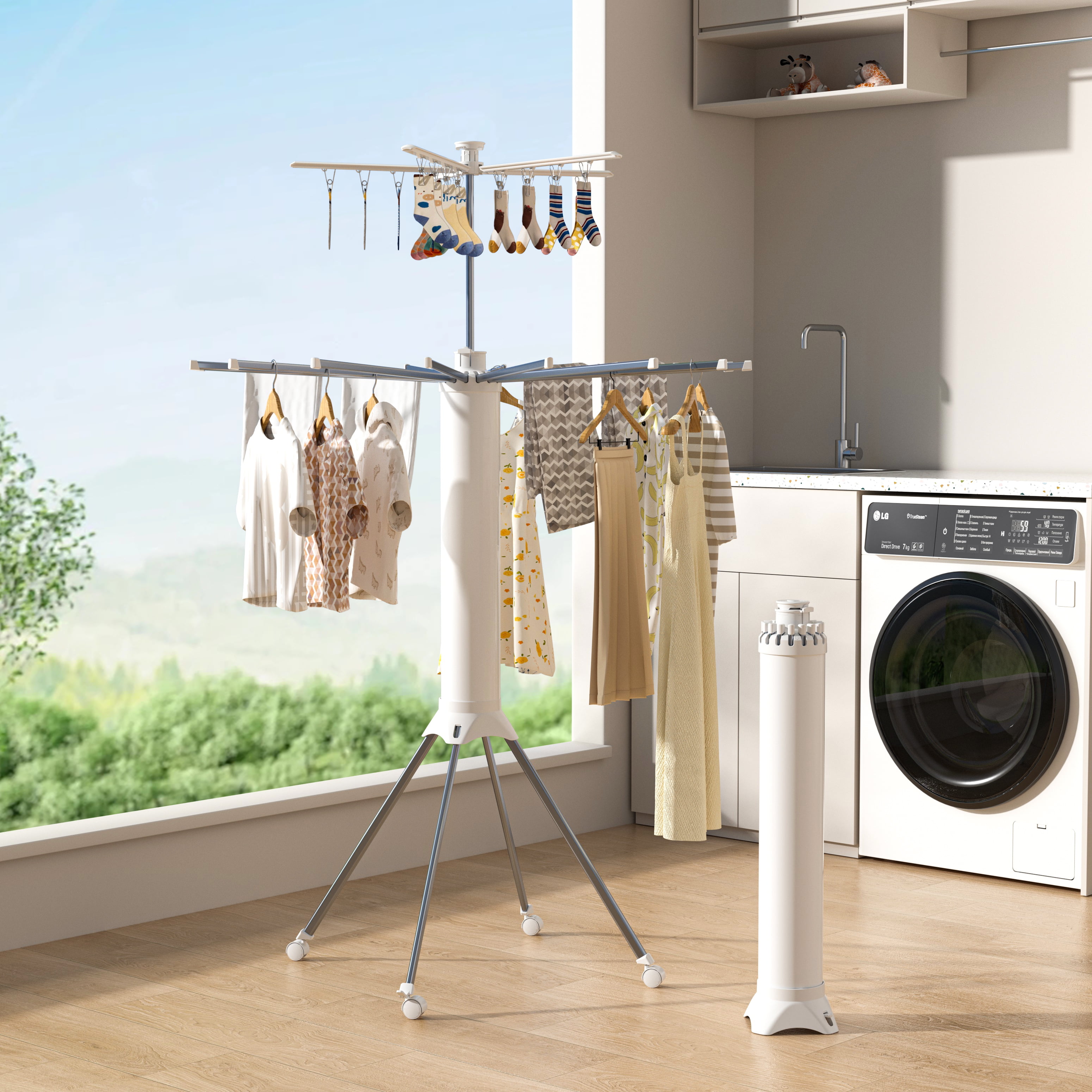Four-Legged Clothes Drying Rack, Foldable and Portable Drying Rack ...
