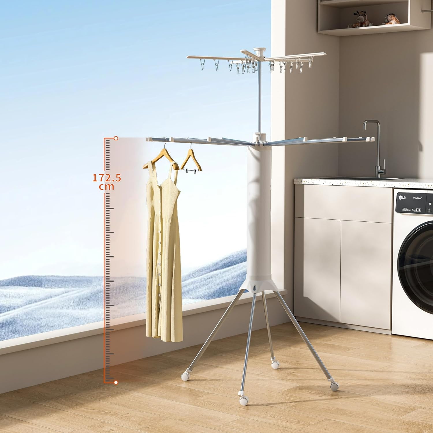 Four-Legged Clothes Drying Rack, Foldable and Portable Drying Rack ...