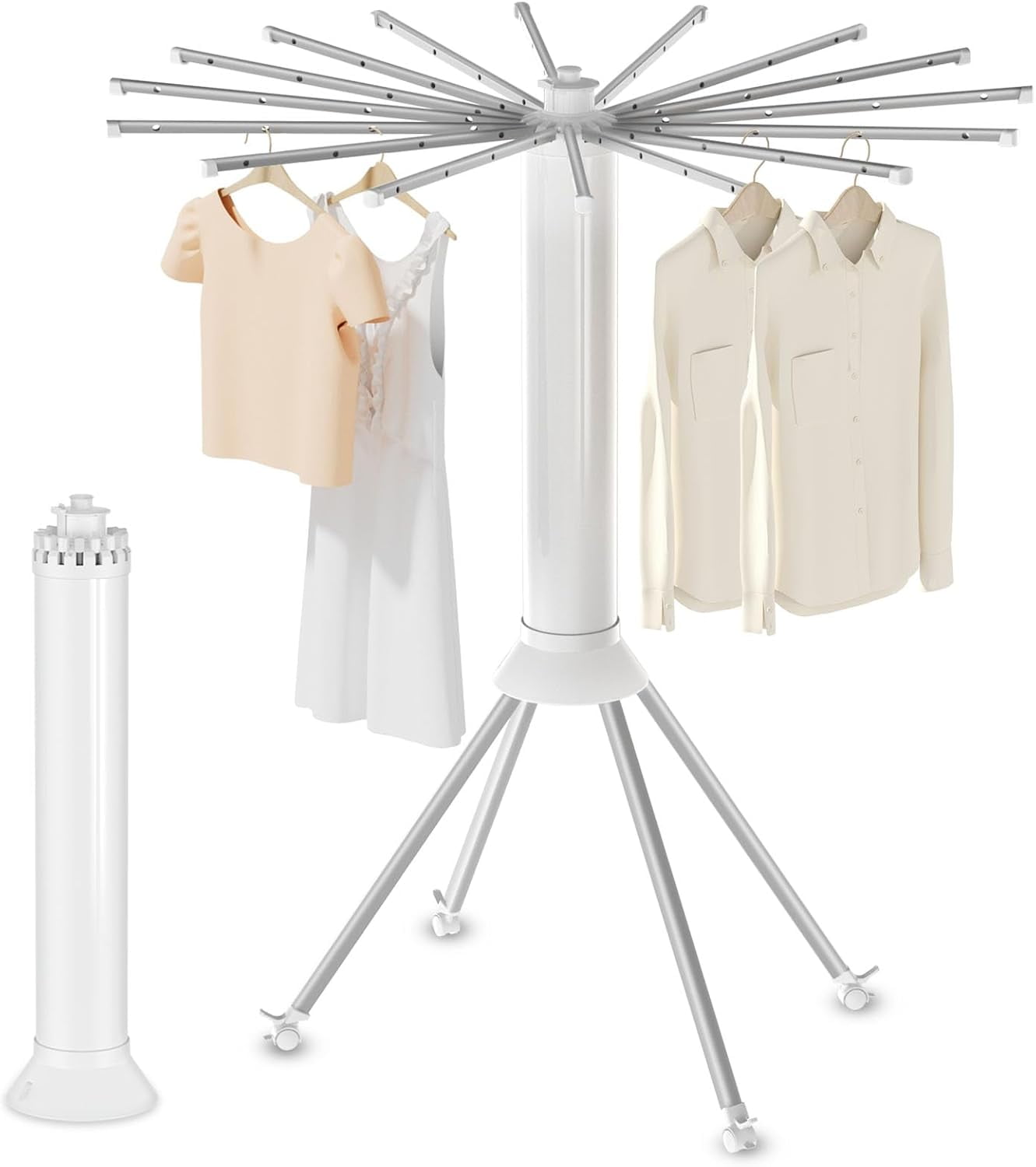 Four-Legged Clothes Drying Rack, Portable and Foldable Space Saving ...