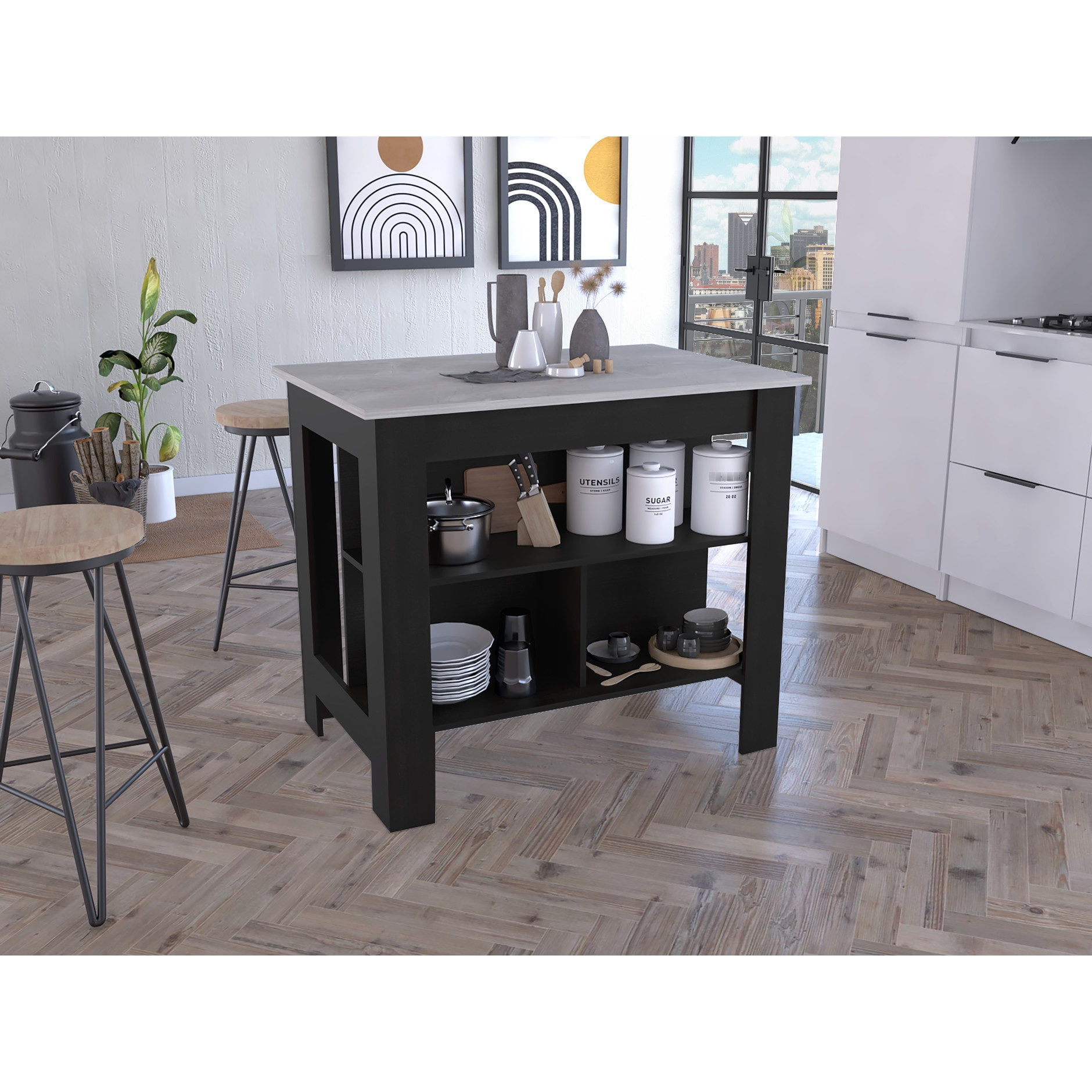 Four - Legged Kitchen Island | Ideal for Both Spacious and Small ...