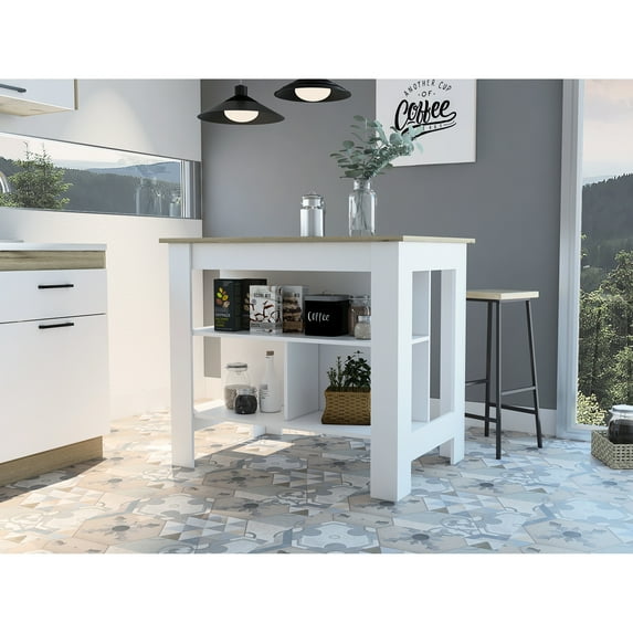 Four Legs Multicolor Kitchen Island+Three Shelves Antibacterial ...