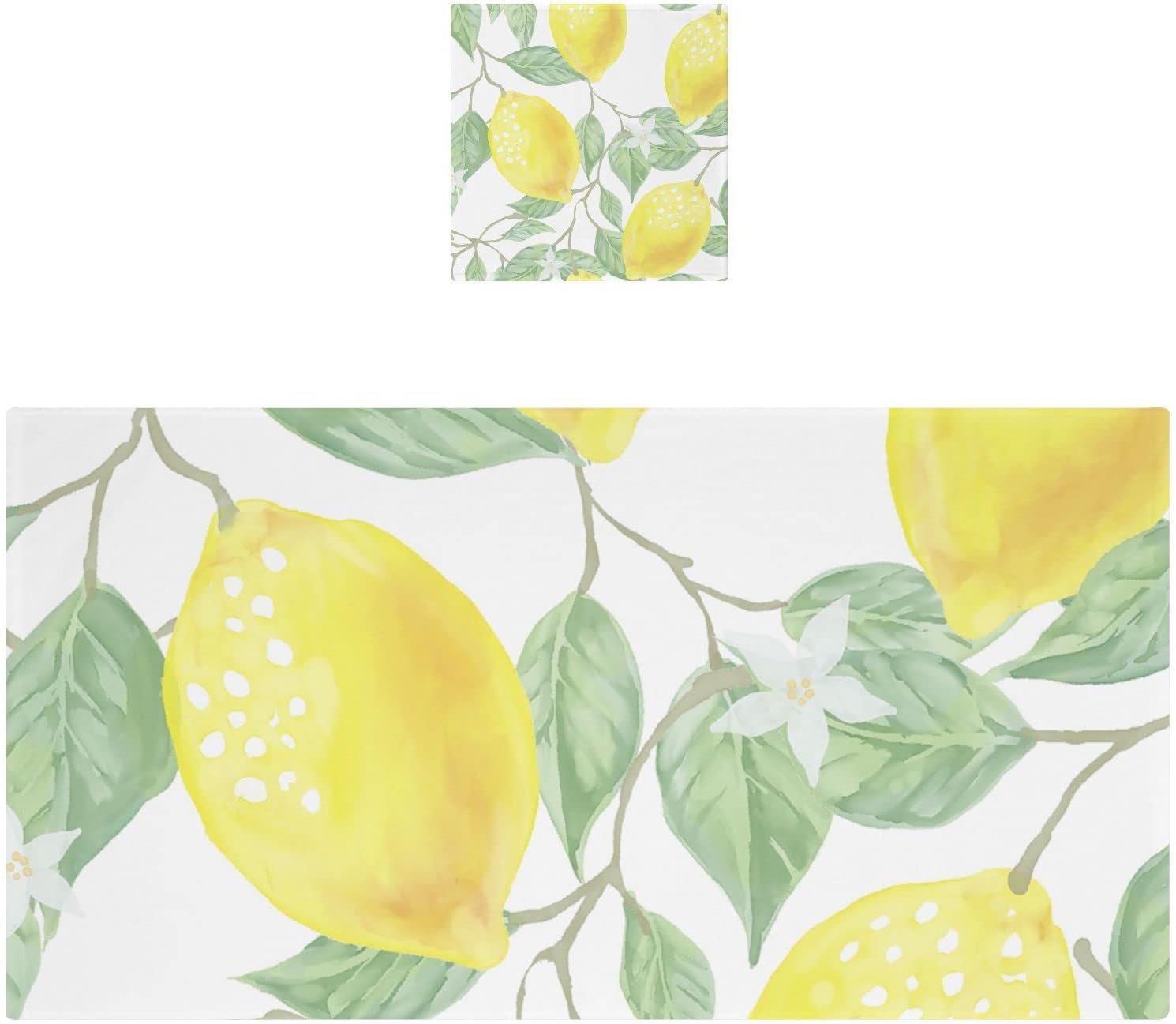 Four Lemons Cotton Towel Set 2 Piece, 1 Bath Towels 1 Washcloth, Soft ...