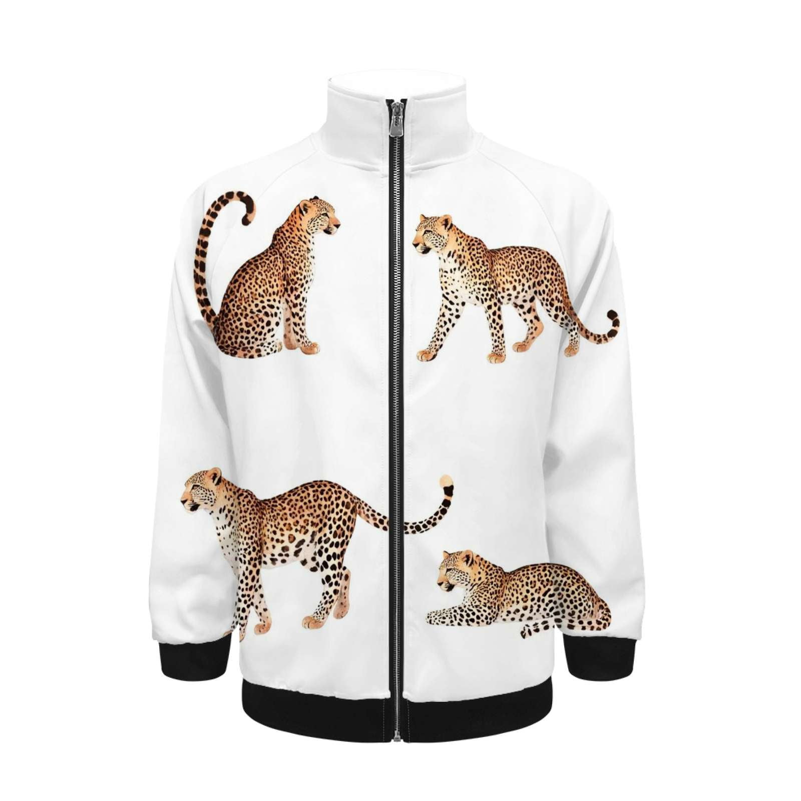 Four Leopards Elegant Spotted Cats Jacket Men's Street Cool Long ...