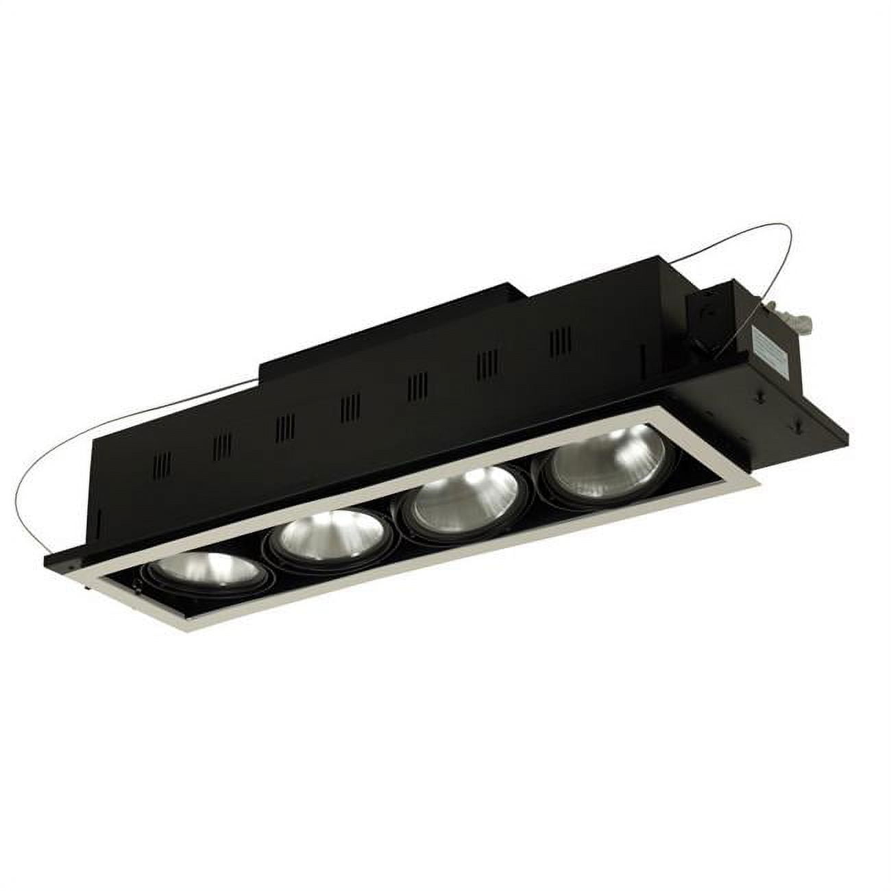 Four-Light Double Gimbal Linear Recessed Line Voltage Fixture - Black ...