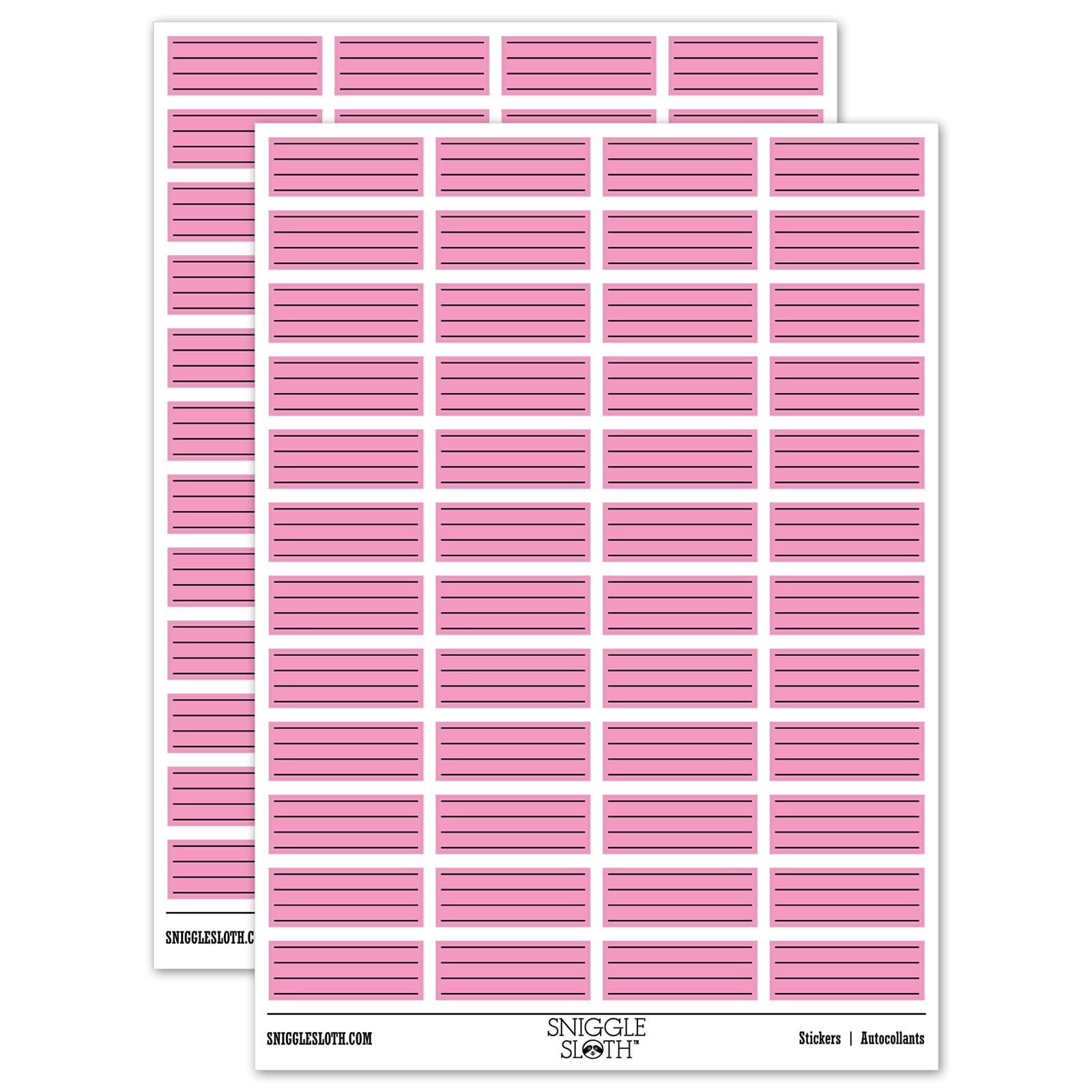 Four Lines for Notes Sticker Set - Light Pink - Gloss Finish - 1.25 ...