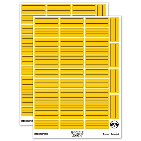 Four Lines for Notes Sticker Set - Yellow - Gloss Finish - 1.5" Small ...