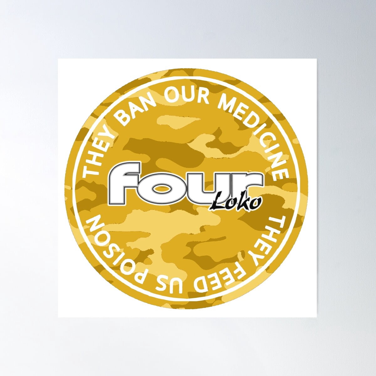 Four Loko Gold Poster Wall Art, Modern Wall Decor For Living Room ...