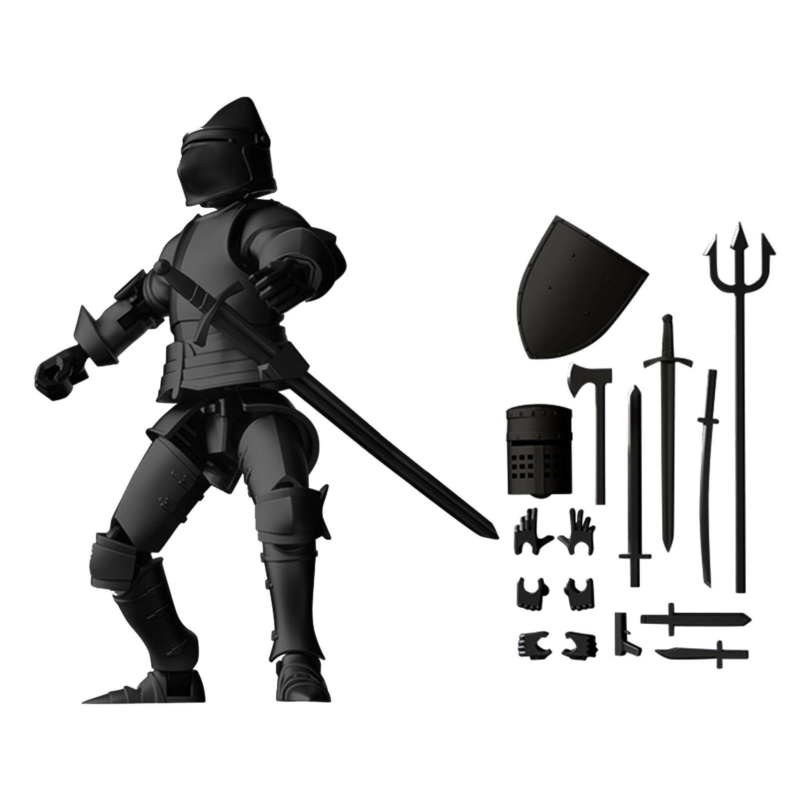 Four Magnets Joint Movable 3D Printed Doll Toy in Black, Poseable ...