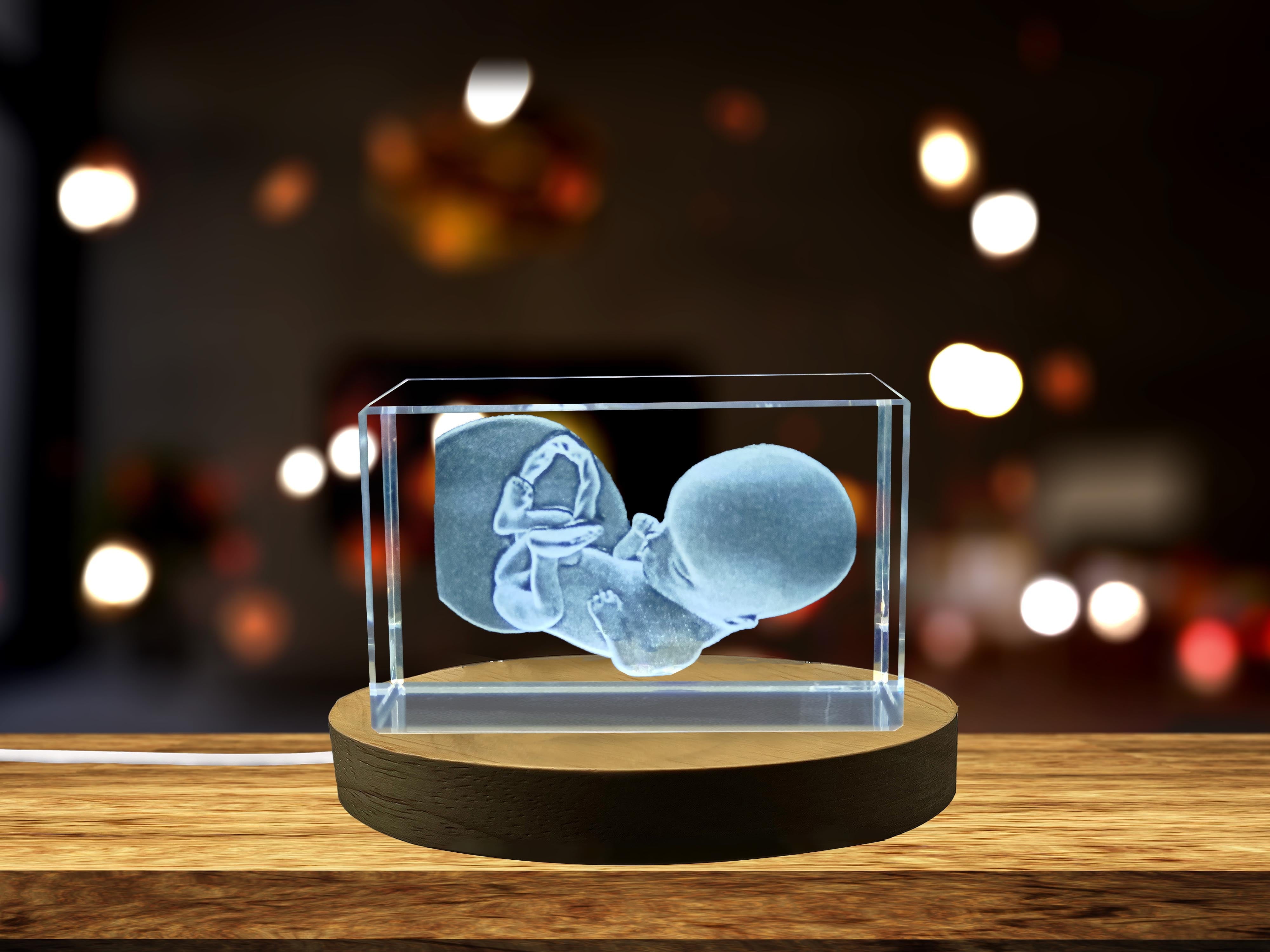 Four Months Foetus 3D Engraved Crystal Gift – Unique Pregnancy ...