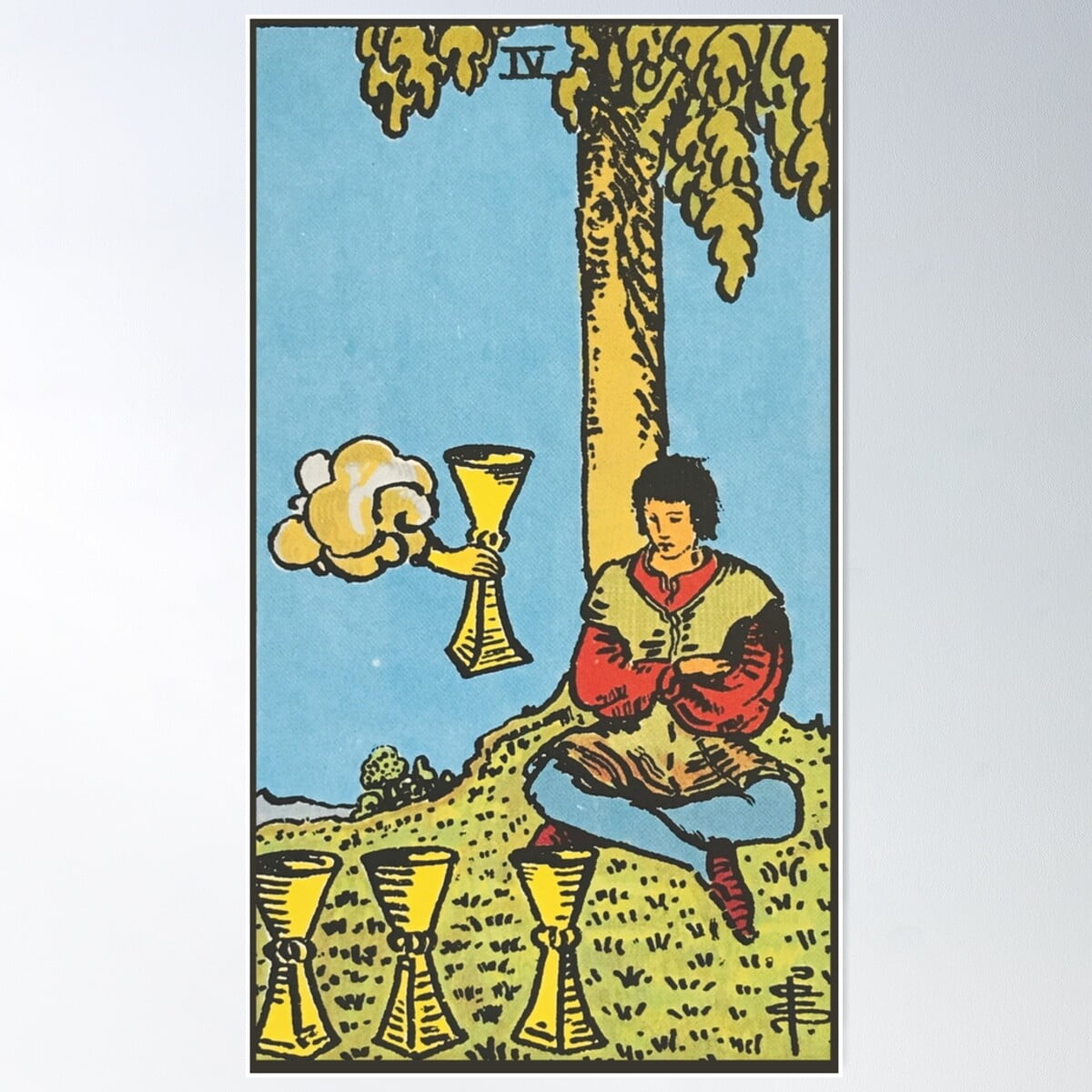 Four Of Cups - The Rider Waite Smith Tarot Poster Wall Art, Modern Wall ...