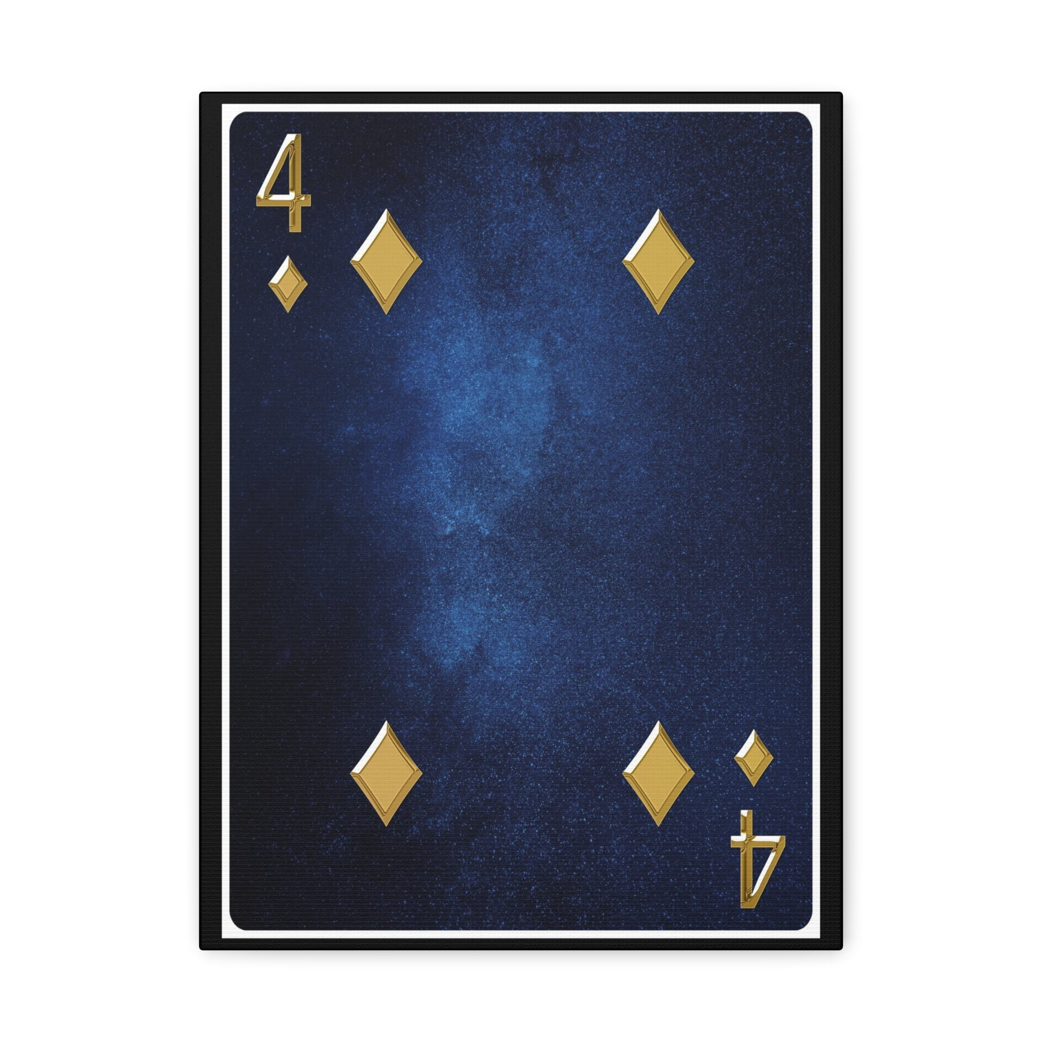 Four Of Diamonds Space Background Playing Card Canvas Wall Art for Home ...