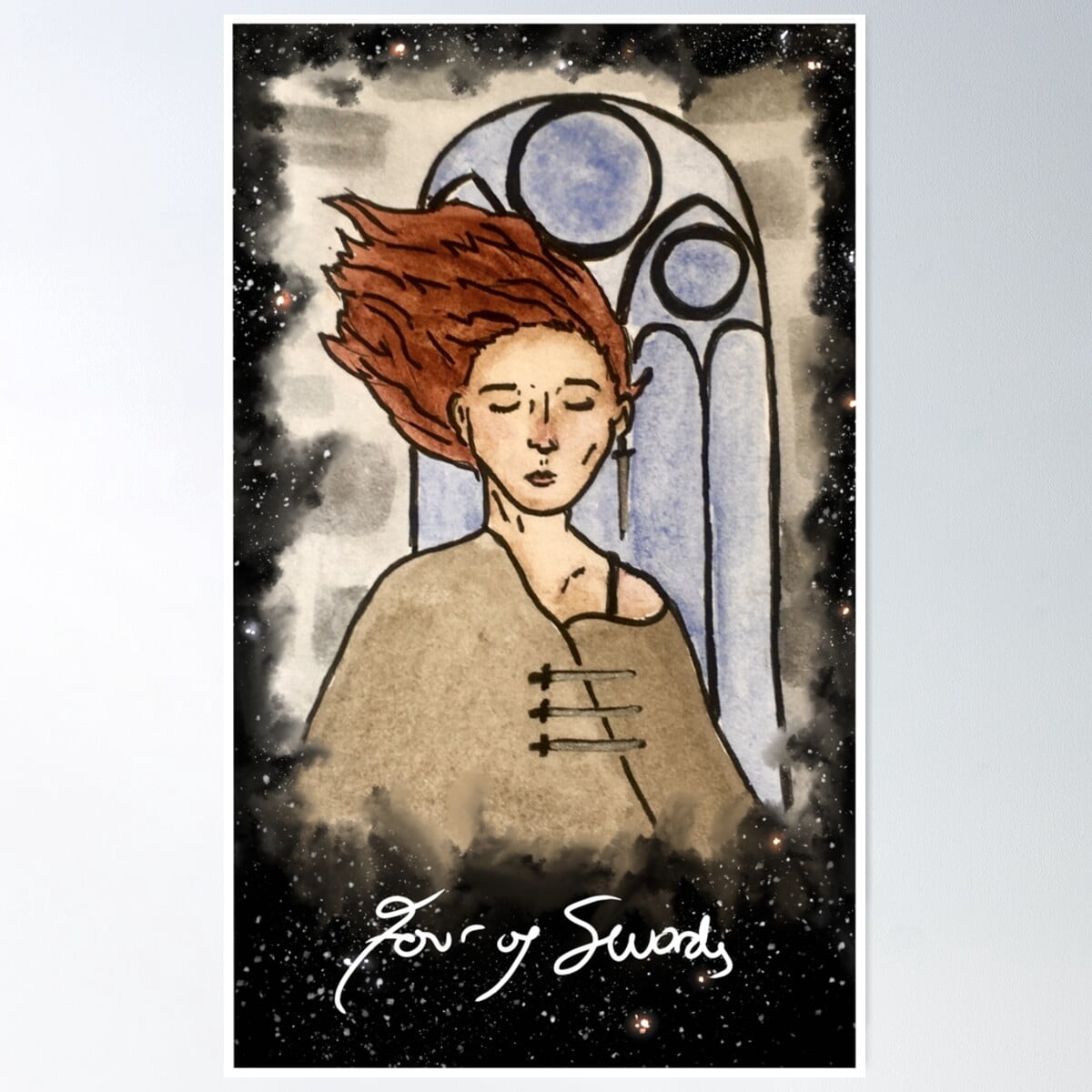 Four Of Swords: Tarotverse Tarot Deck Poster Wall Art, Modern Wall ...