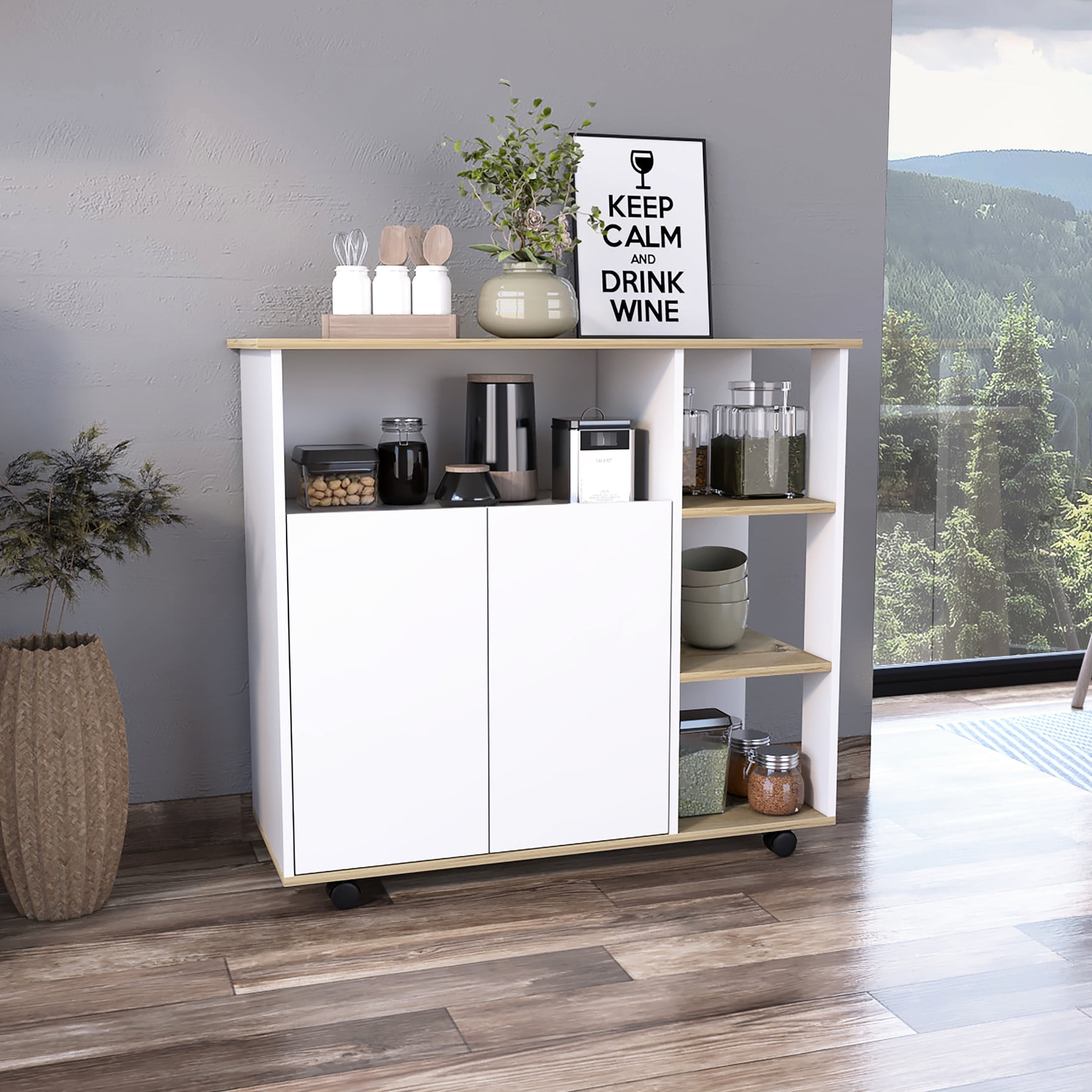 Four Open Shelves - Display Storage - Kitchen Island - Showcase ...