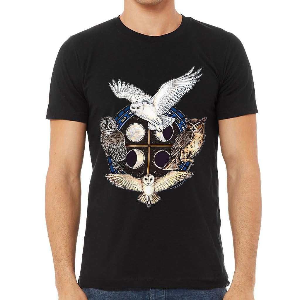 Four Owls Short Sleeve T-Shirt - Owl Design Present - Owl Totem ...