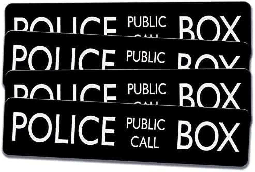 Four Pack of Police Public Call Box Aluminum Signs - 4 inch Tall by 17 ...
