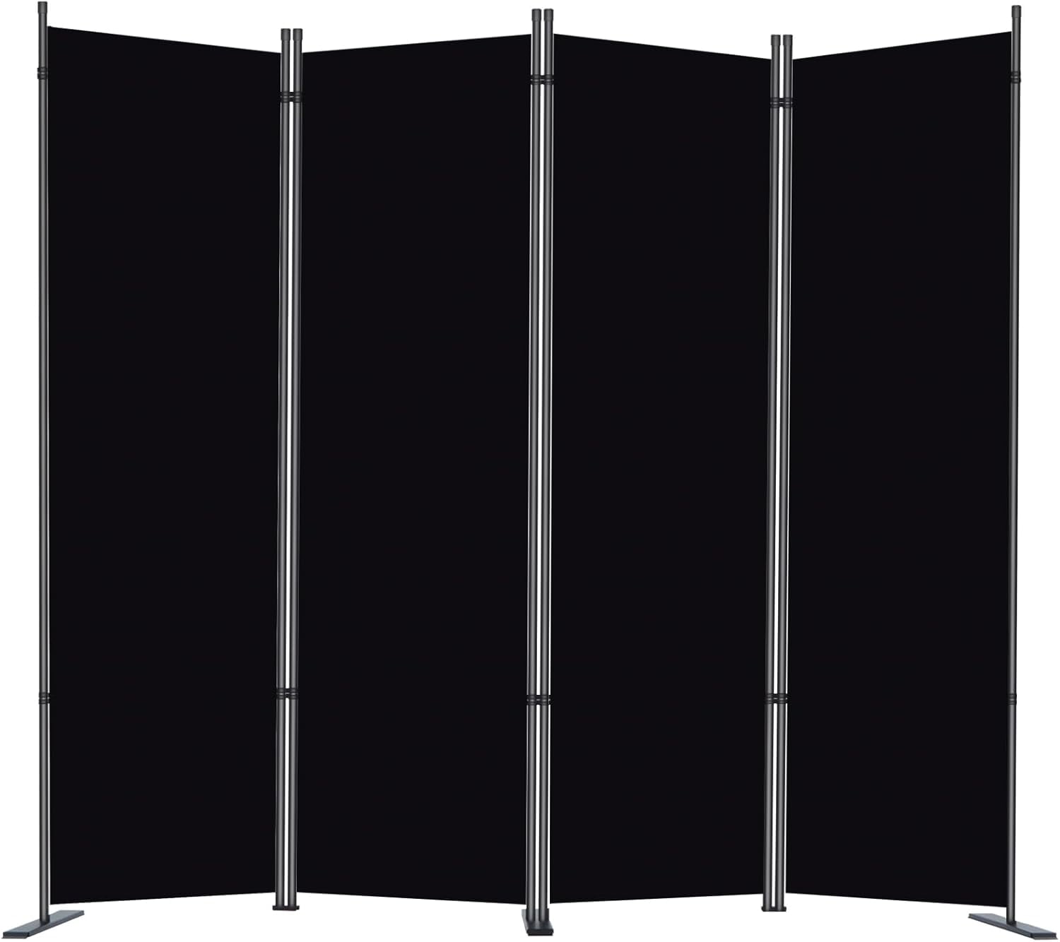 Four Panel Room Divider, 6' Folding Privacy Screen with Wide Legs, 89"W ...