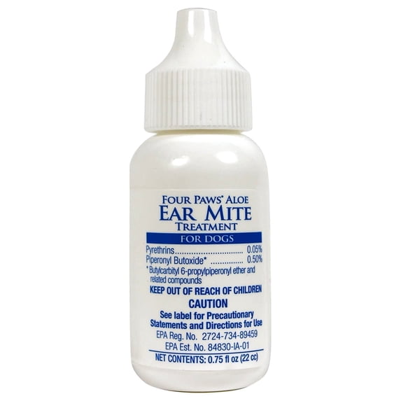 Four Paws, Ear Mite Treatment Dog, .75oz, Contains Aloe Vera - Walmart.com