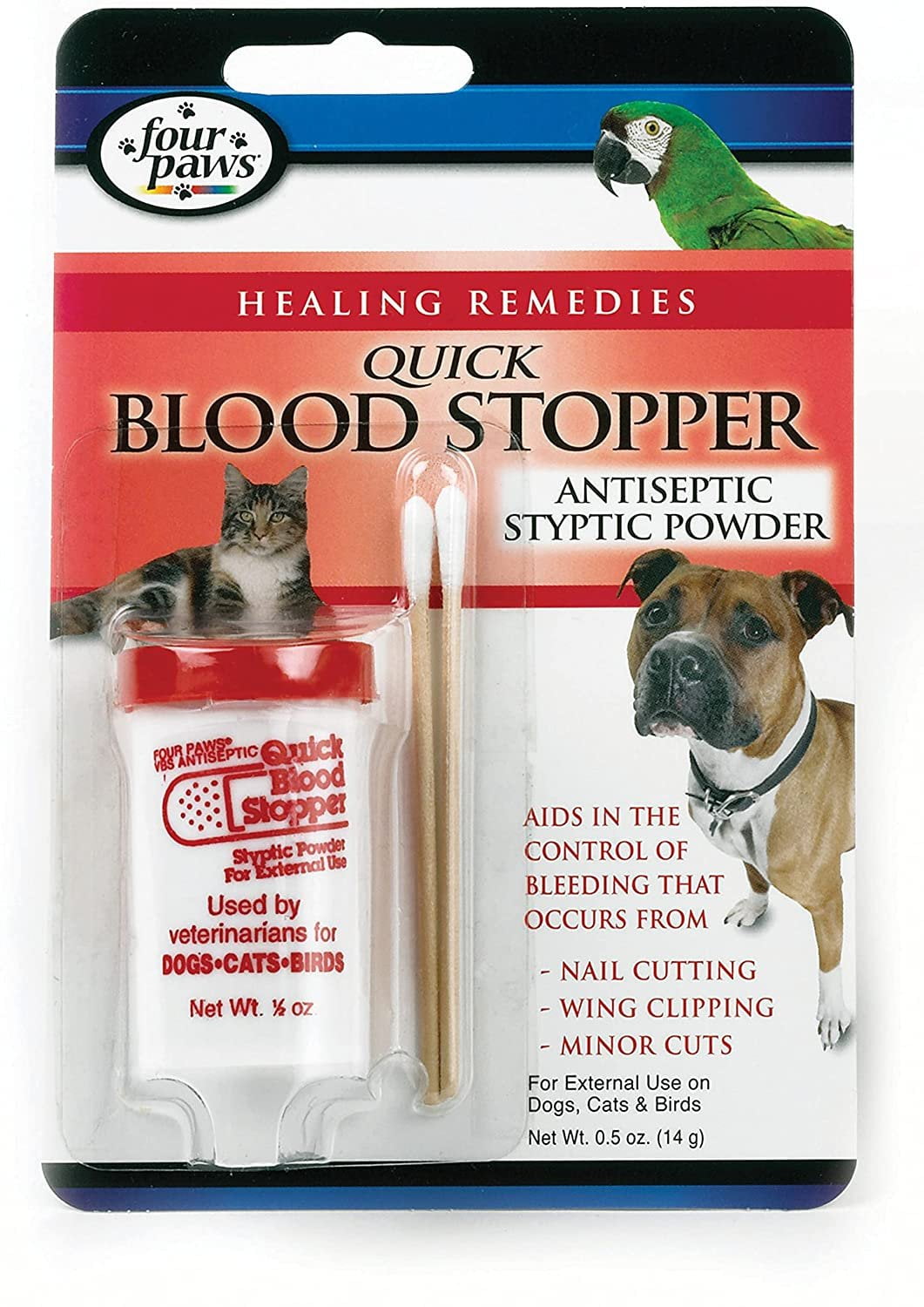 Four Paws Antiseptic Pet Blood Stopper Powder for Dogs, Cats, and Birds ...