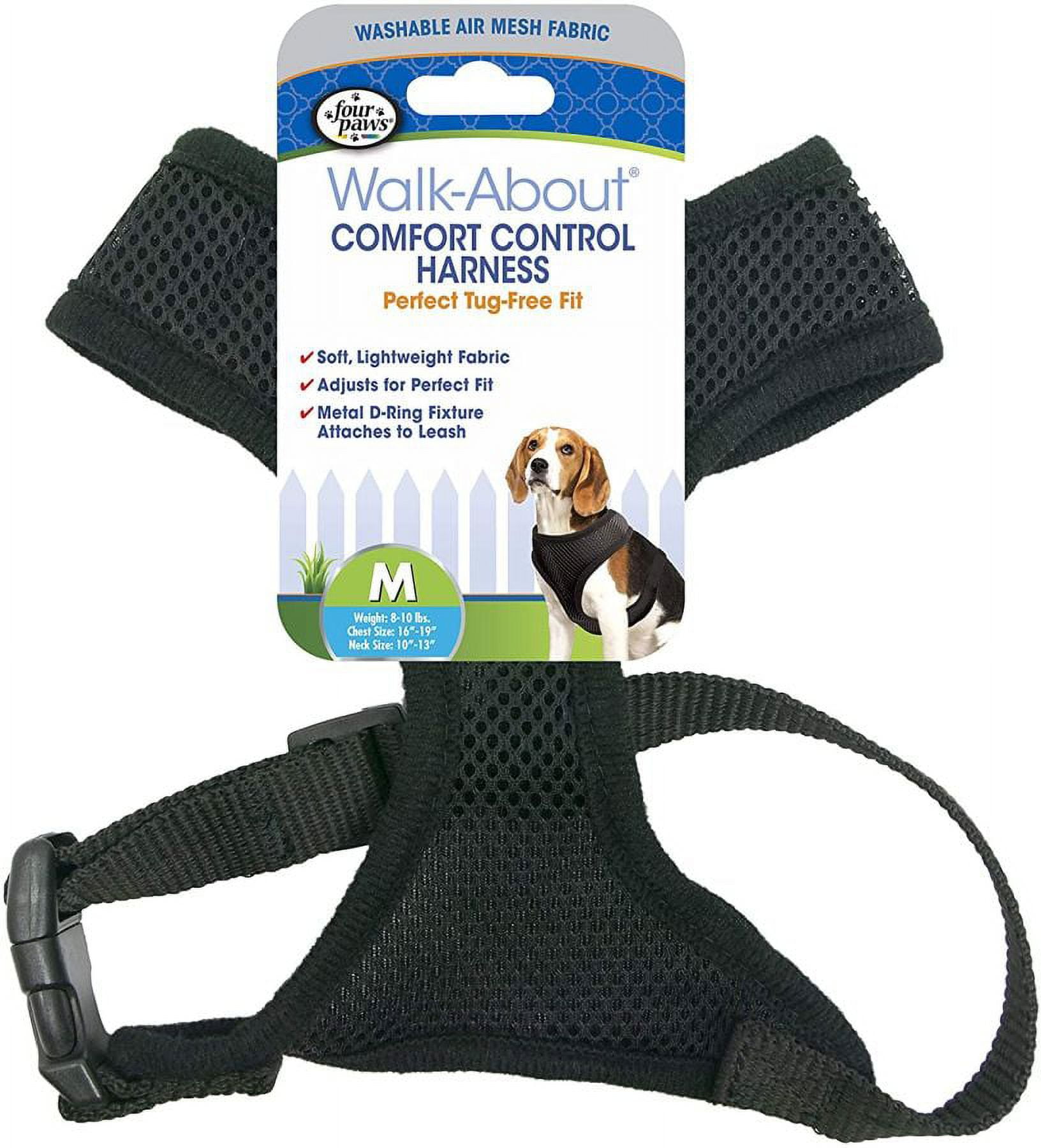 Four Paws Comfort Control Harness - Black [Dog, Harnesses Nylon ...