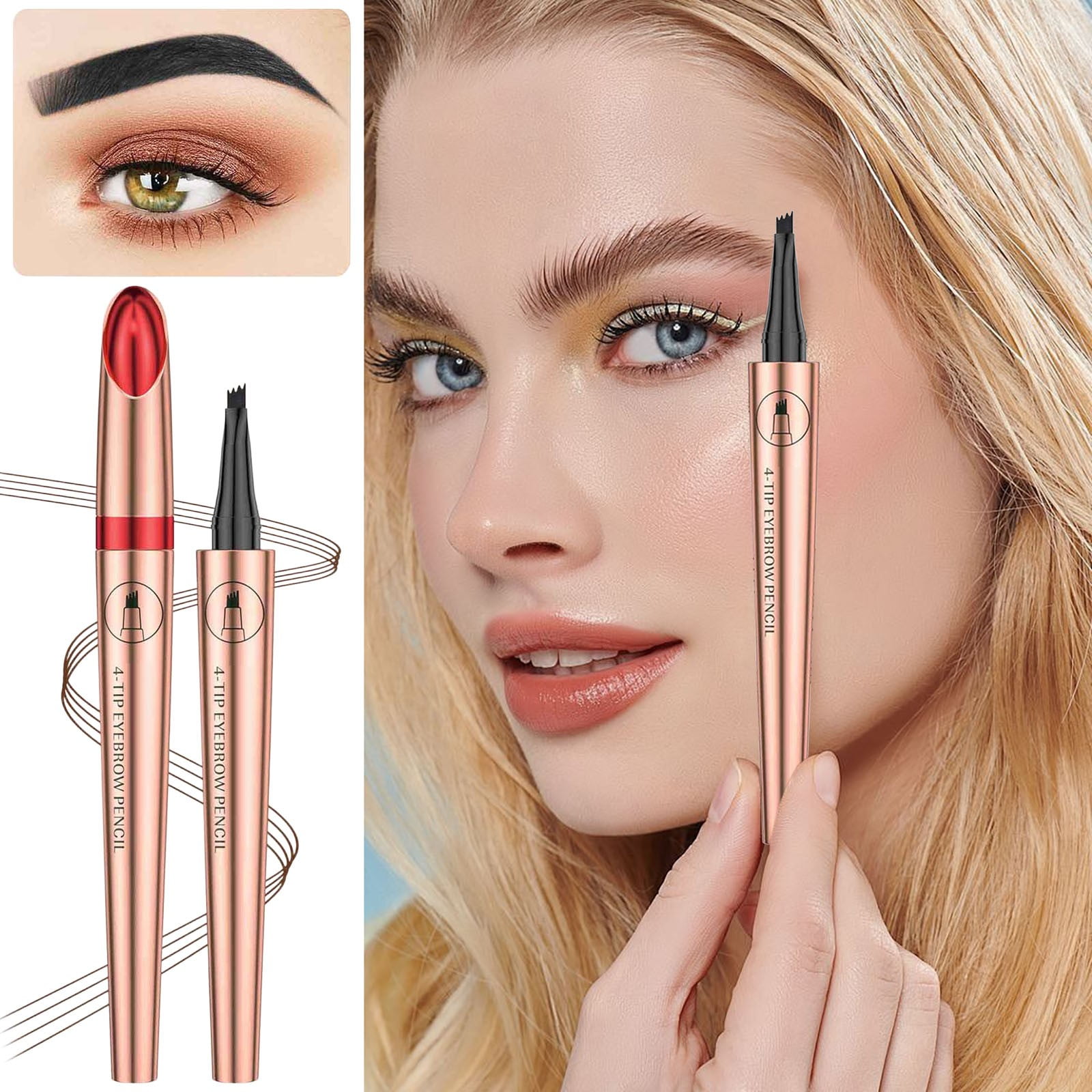 Four Paws Liquid Eyebrow Pencil, 1 pencil, 4 Drawing, Waterproof, Easy ...