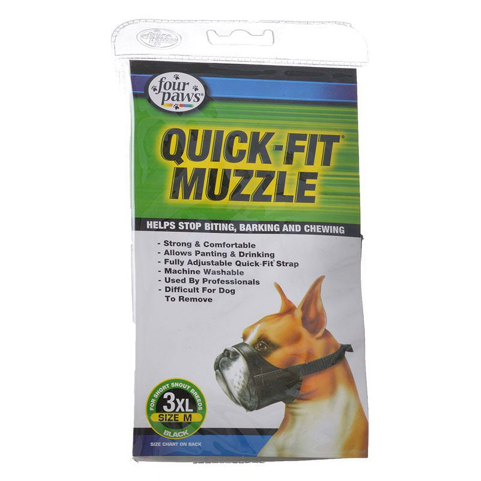 Four Paws Quick Fit Dog Muzzle, Black, Size 3XL - Walmart.com