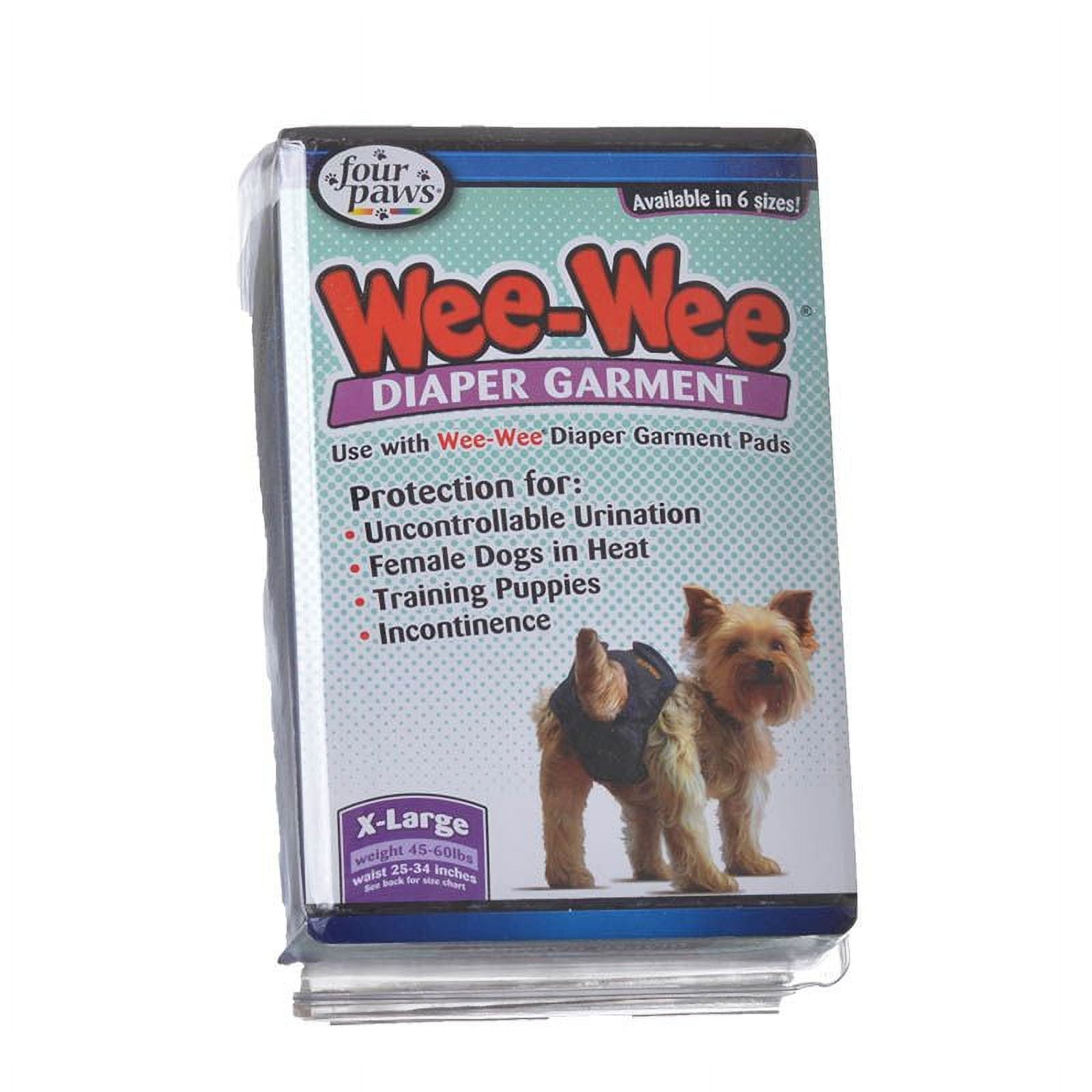 Four Paws Wee Wee Denim Diaper Garment X-Large (Dogs 50-90 lbs with 25 ...
